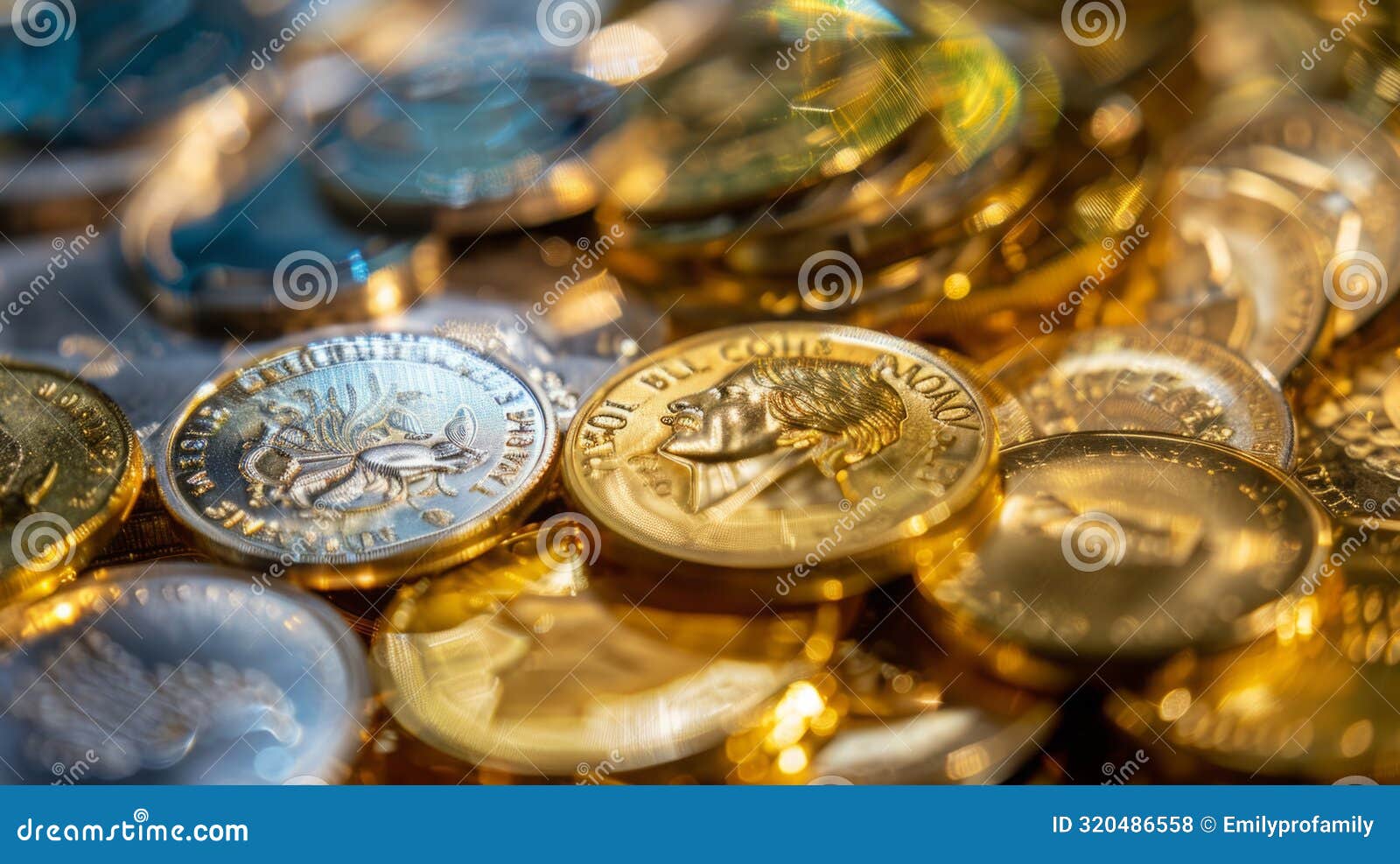 Assorted Stack of Coins, Close Up Stock Photo - Image of assorted, dime ...