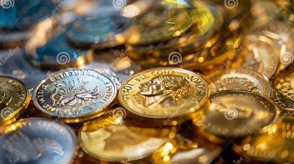 Assorted Stack of Coins, Close Up Stock Photo - Image of assorted, dime ...