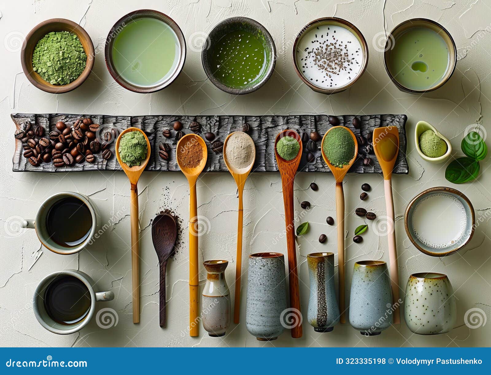 A Variety of Different Types of Tea and Coffee Stock Photo - Image of ...