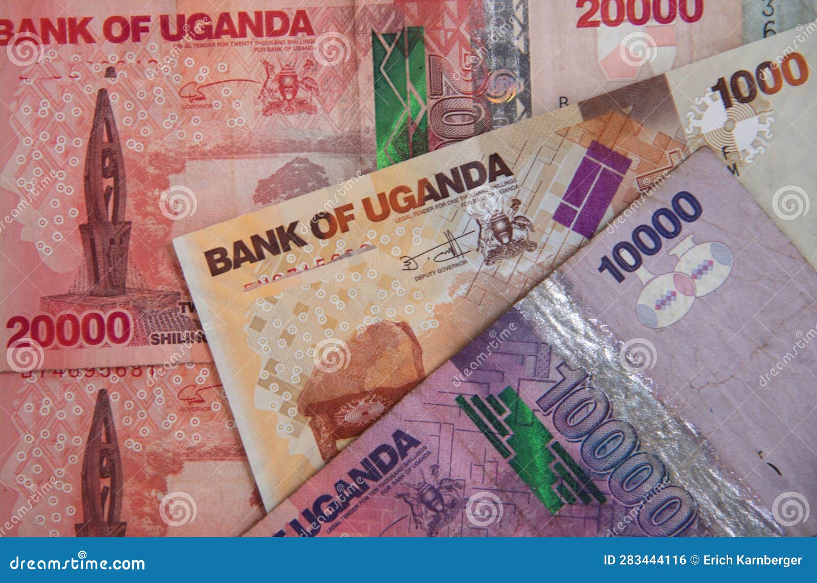 Currency of Uganda mixed stock photo. Image of business - 283444116