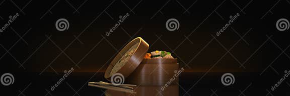 Variety of Dim Sum in Bamboo Steam Containers. 3d Rendering Stock ... Variety of Dim Sum in Bamboo Steam Containers. 3d Rendering Stock ...