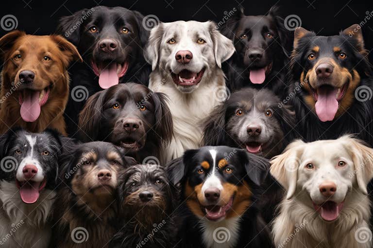 A Variety of Dogs from Different Breeds in One Frame Stock Image ...