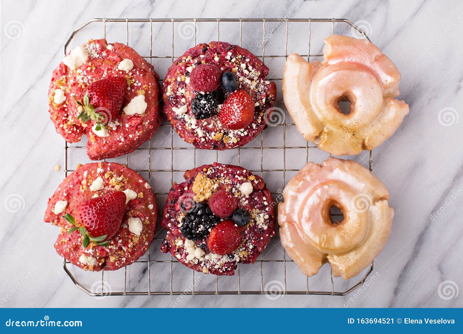Variety of Donuts Overhead Shot Stock Image - Image of doughnut ...