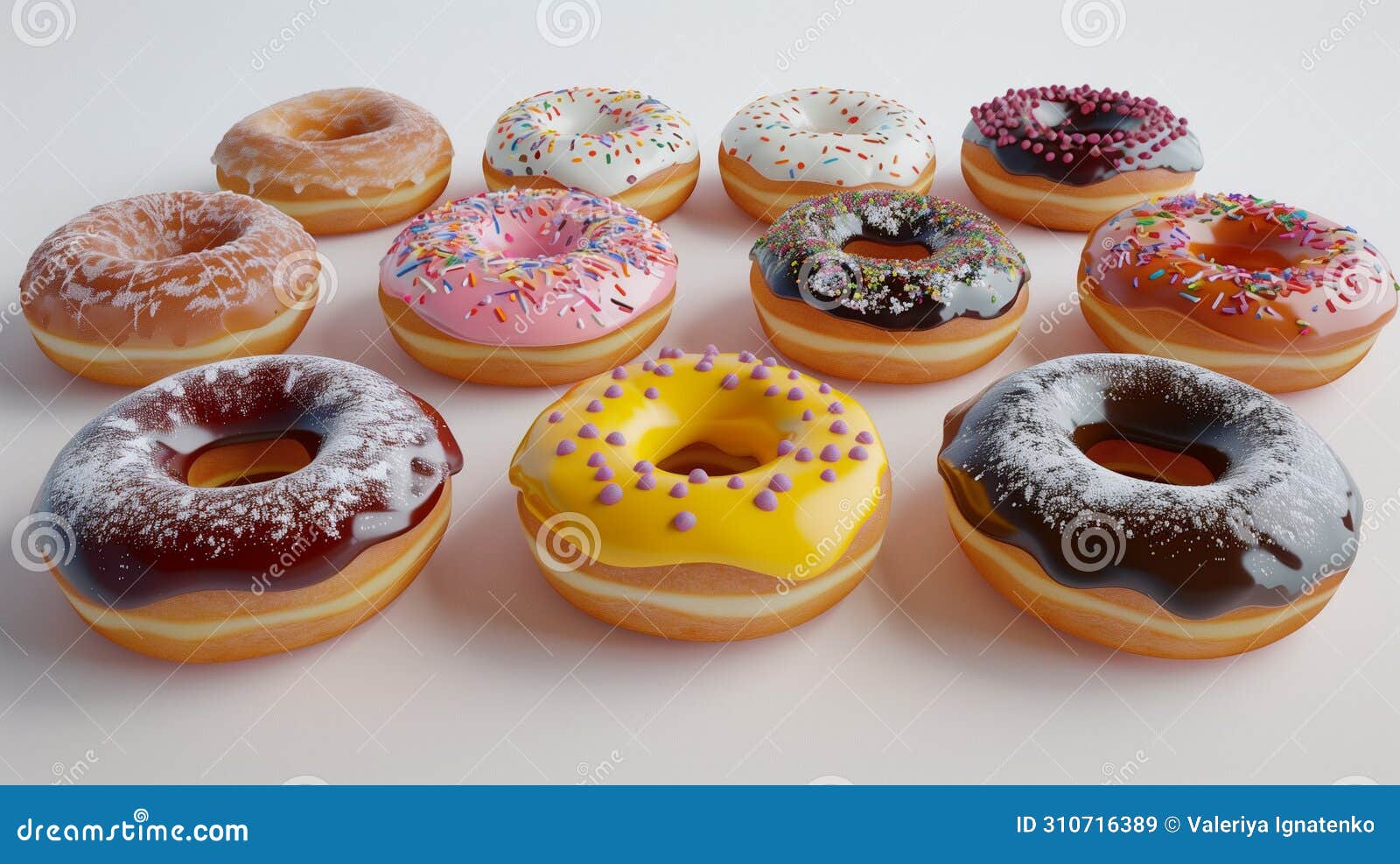 A Variety of Doughnuts are Displayed on a Table As Finger Food Stock ...