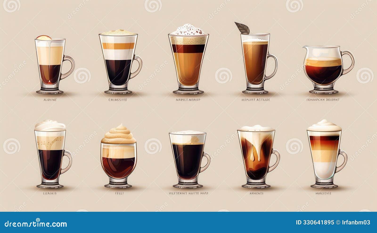 Variety of Espresso Delights. Detailed Comparison Chart of 593 ...