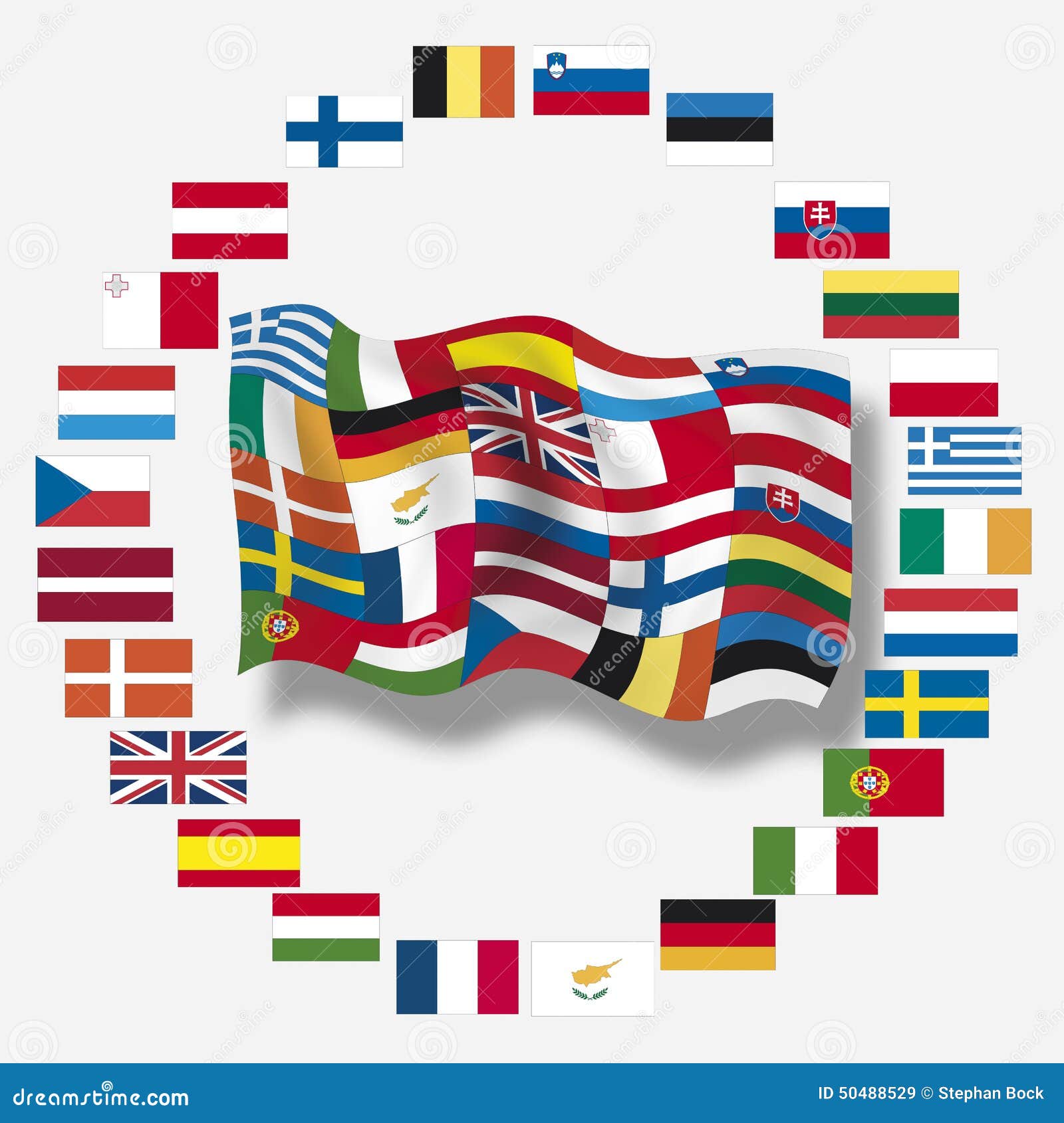 Variety of European Flags, Close Up Stock Illustration - Illustration ...