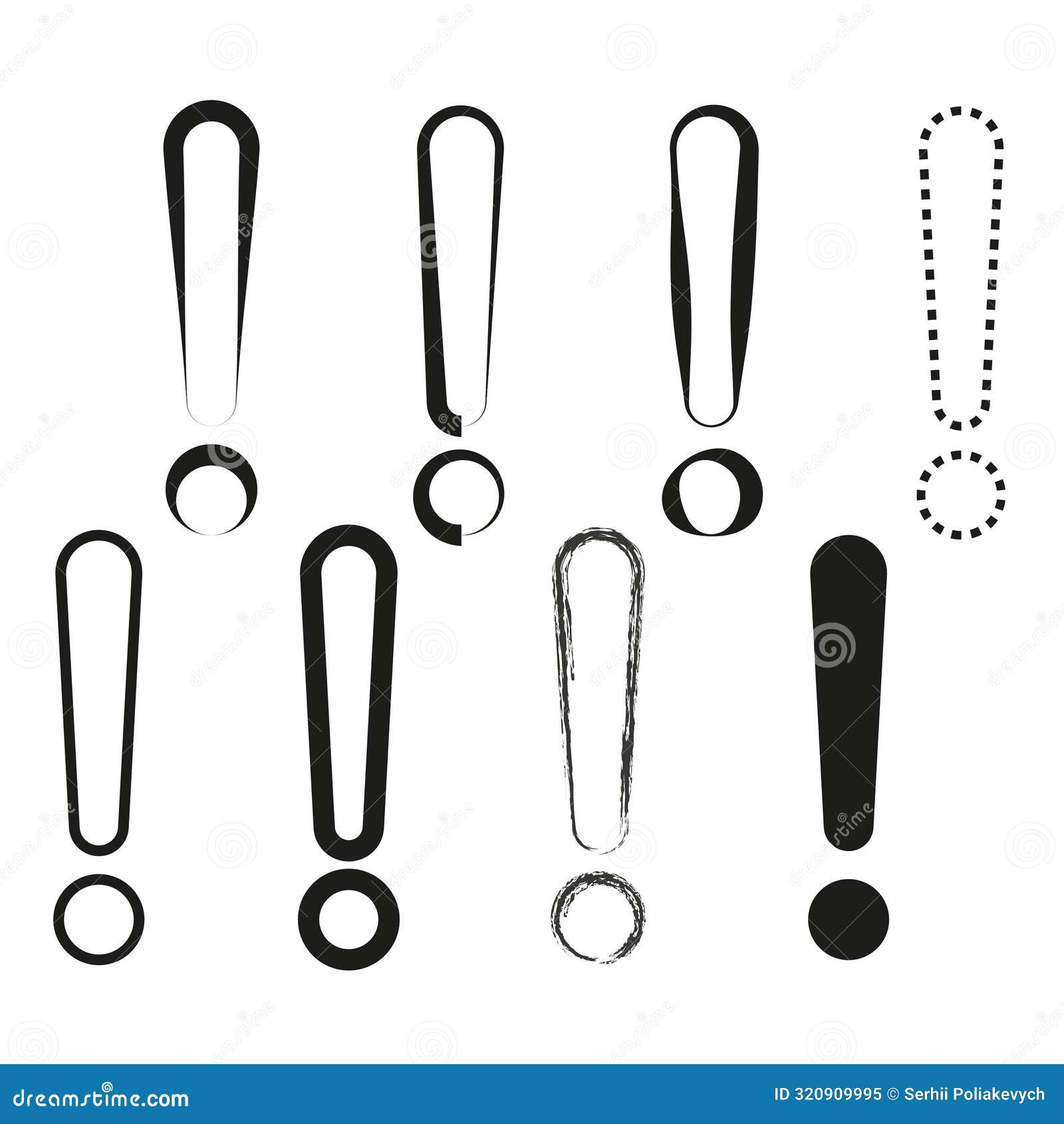 Variety Of Exclamation Points Set. Attention Vector Elements ...
