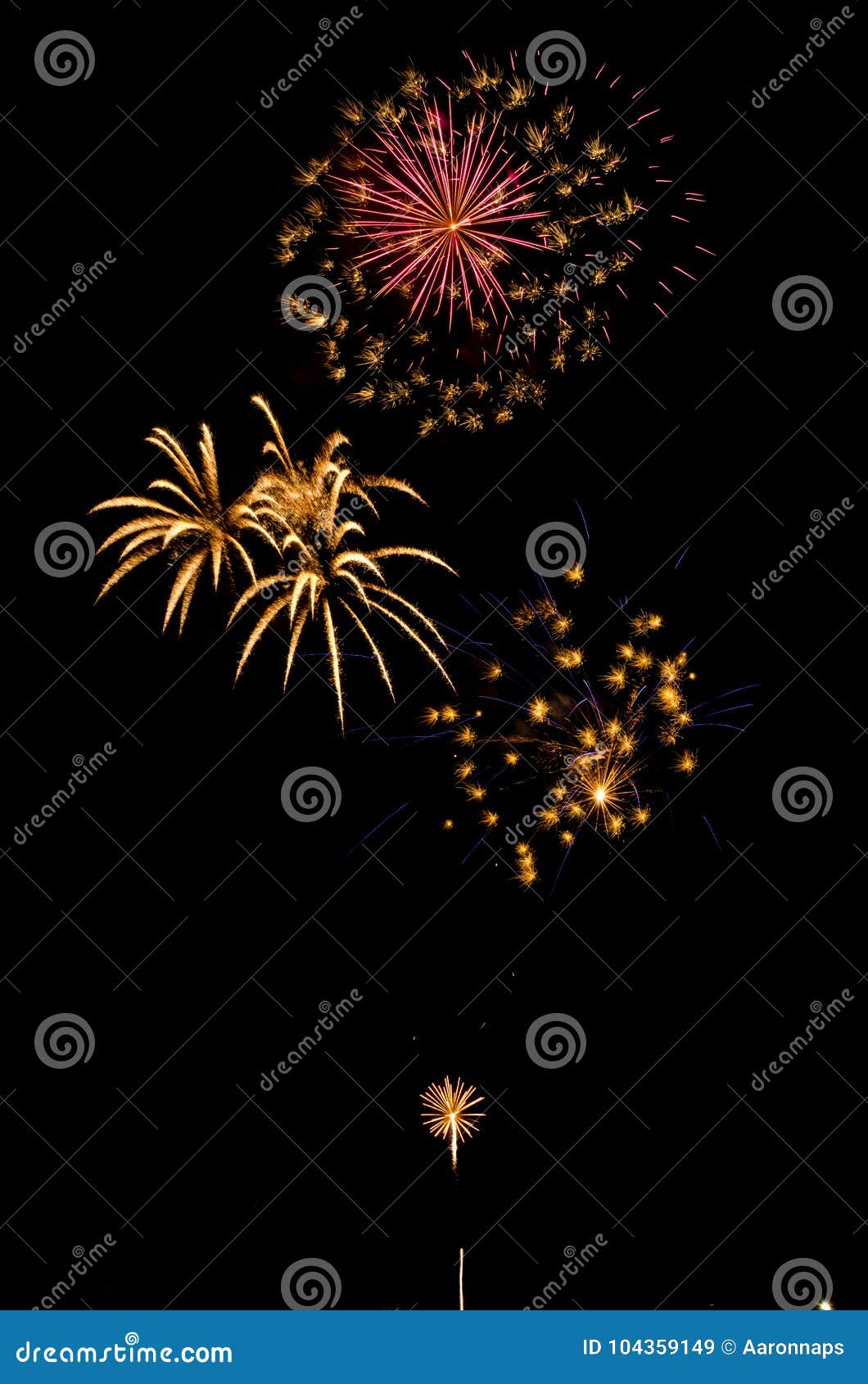 A Group of Fireworks Exploding in the Night Sky Stock Image - Image of ...