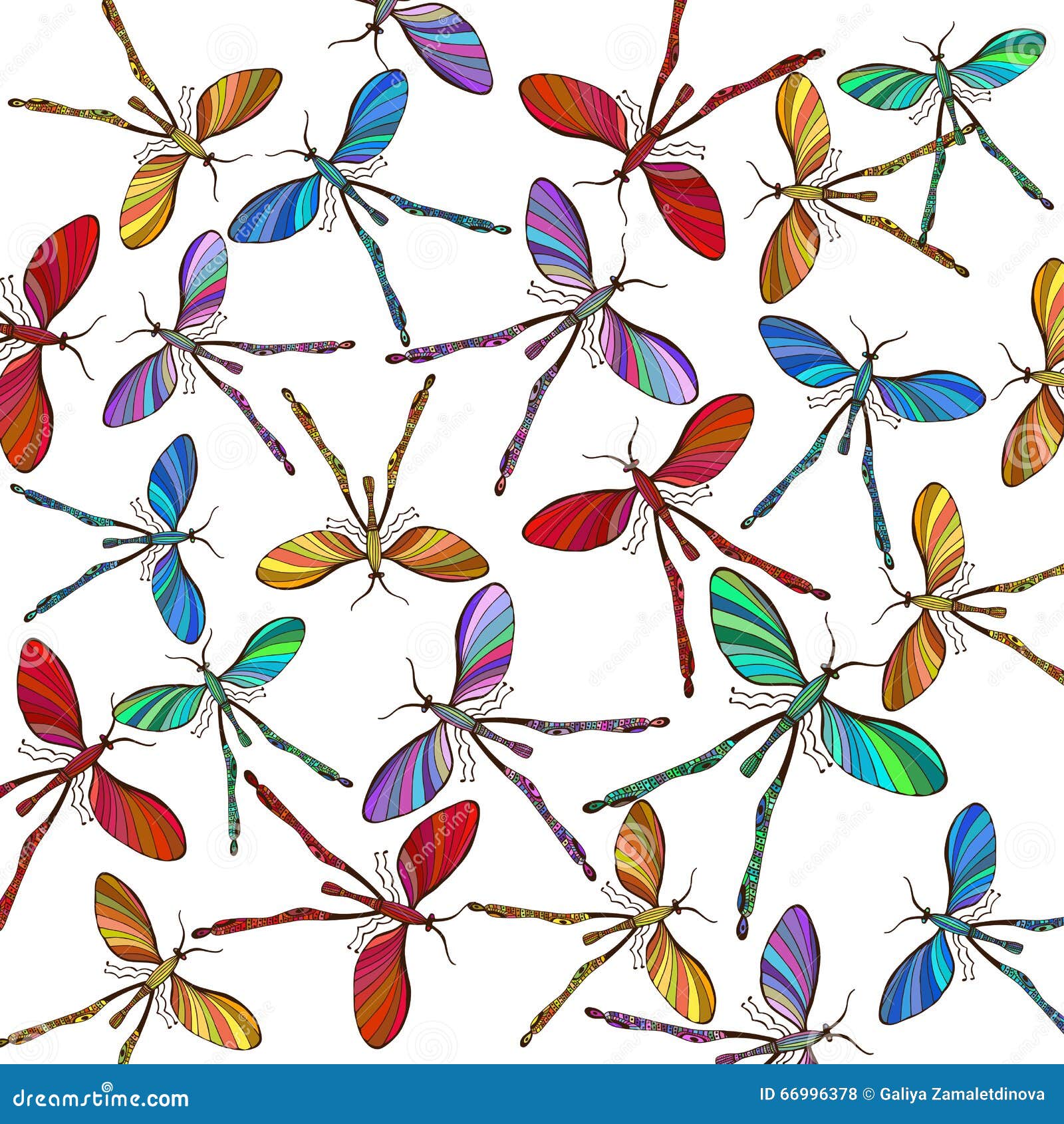 Variety of Flying Insects on White Background Stock Vector ...