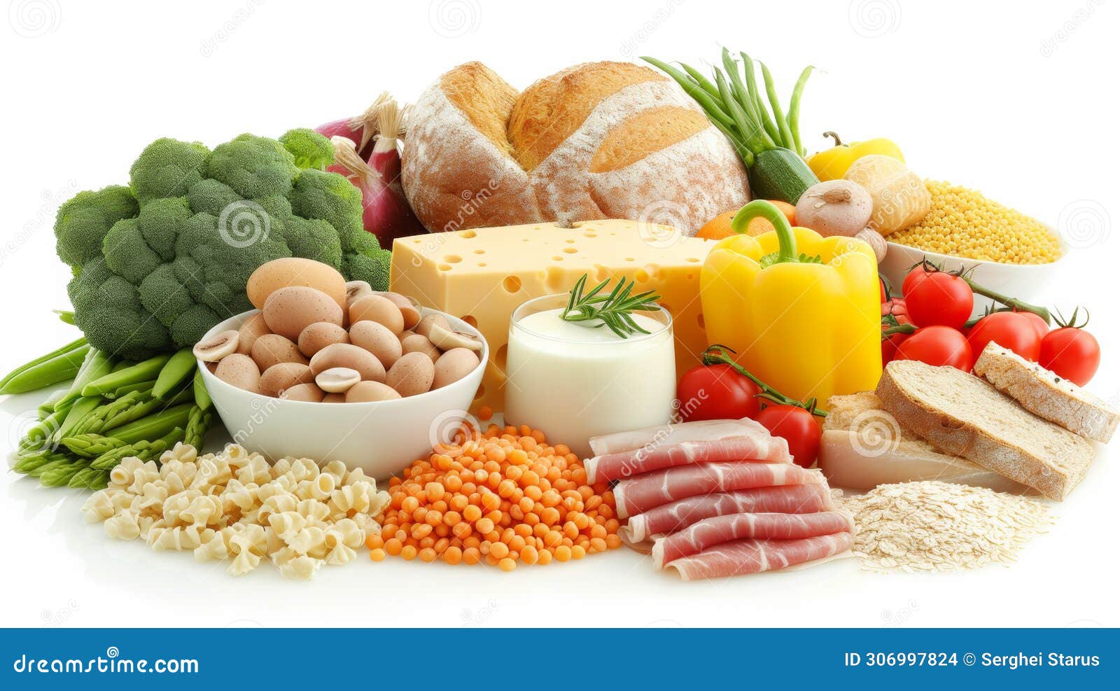 A Variety of Foods are Arranged in a Circle on the Table, AI Stock ...