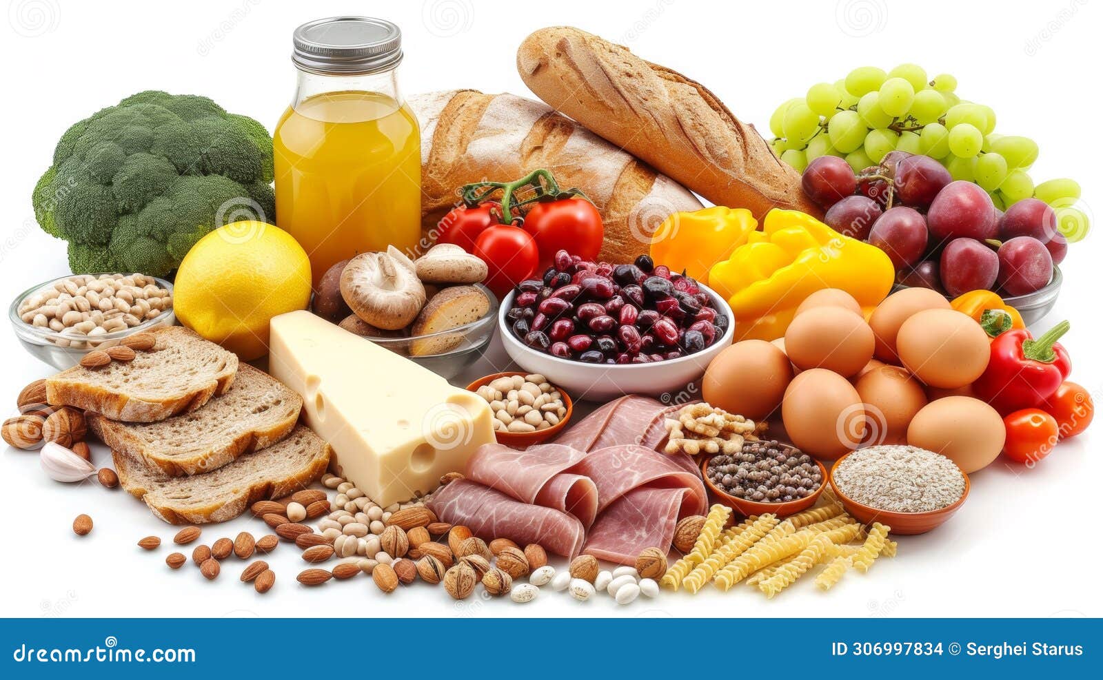 A Variety of Foods are Arranged in a Circle on the Table, AI Stock ...