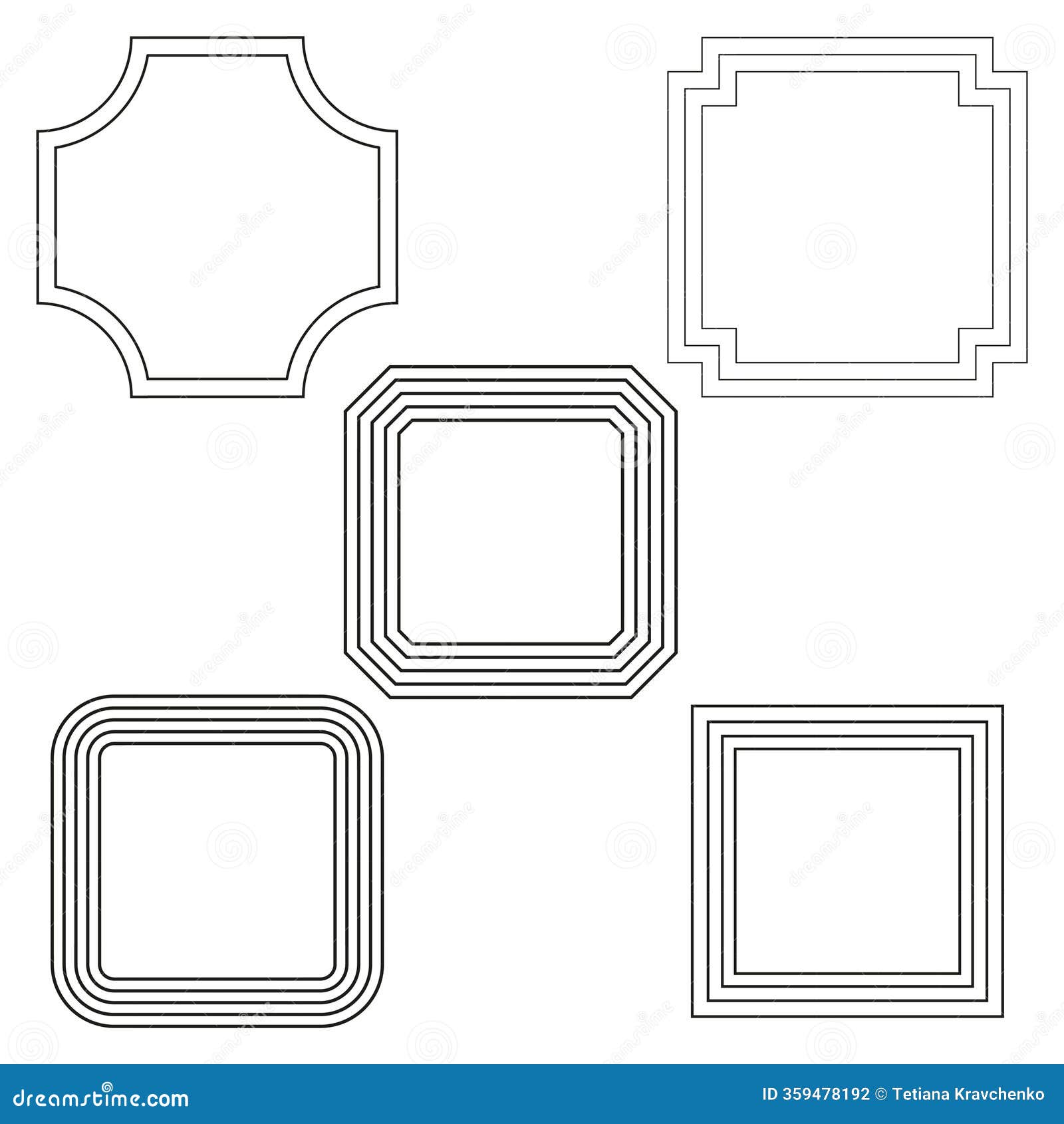 Variety of Frames. Geometric Border Set. Square and Abstract Forms ...