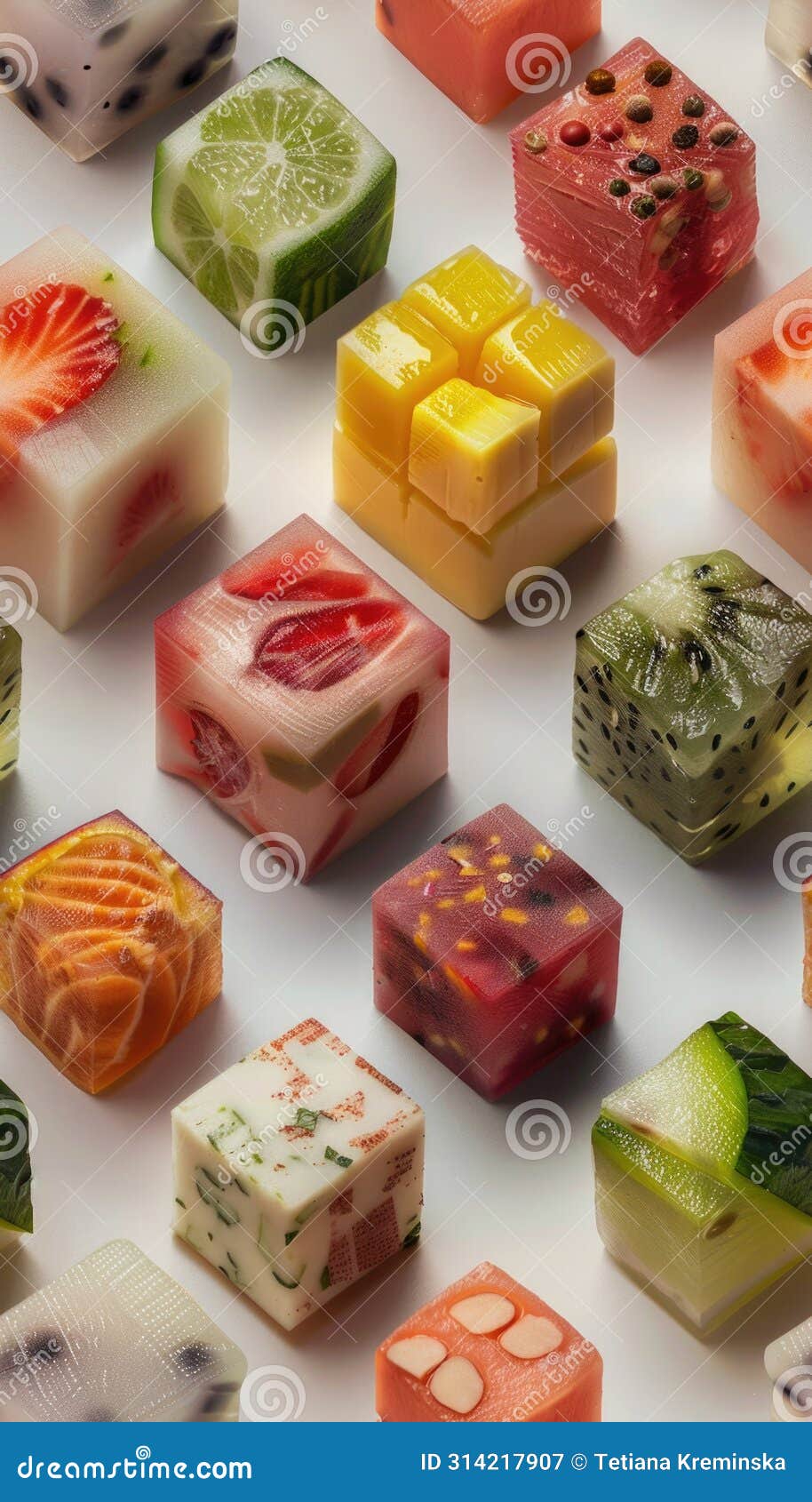 A Variety of Freeze Cubes, Each Containing Different Types and Colors ...