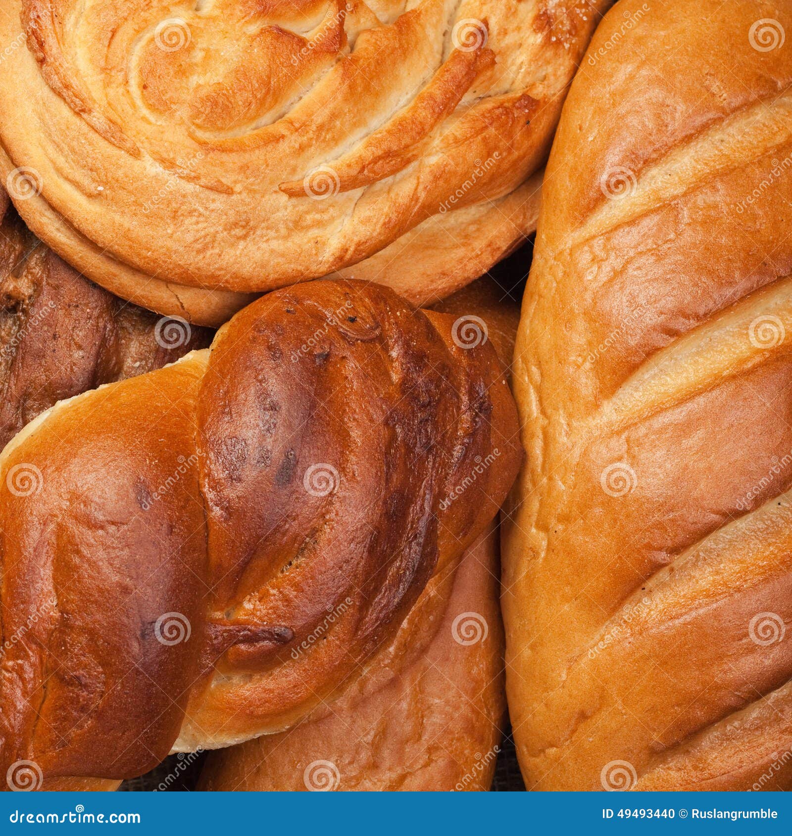 Variety of Fresh Bread Background Stock Photo - Image of baked, gourmet ...
