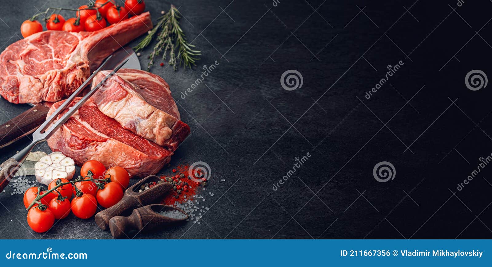 A Variety of Fresh Premium Beef Steaks Stock Photo - Image of charcoal ...