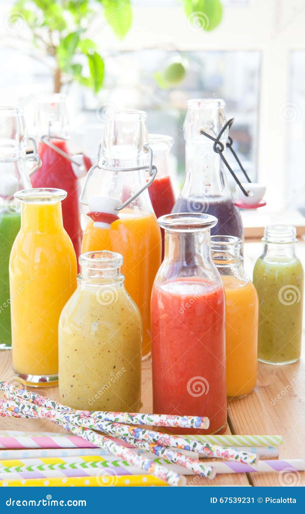 Variety of fresh smoothies stock image. Image of pear - 67539231