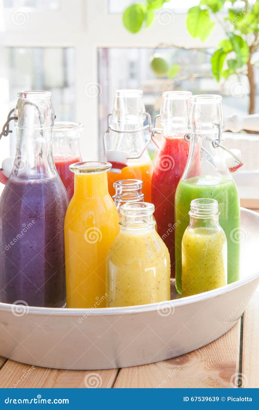 Variety of fresh smoothies stock image. Image of banana - 67539639