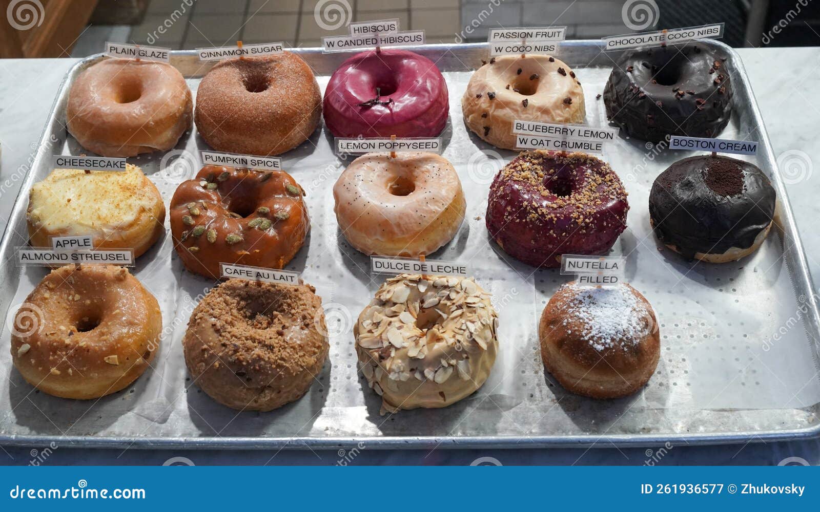 Variety of Freshly Baked Doughnuts Stock Image - Image of ripe, bakery ...