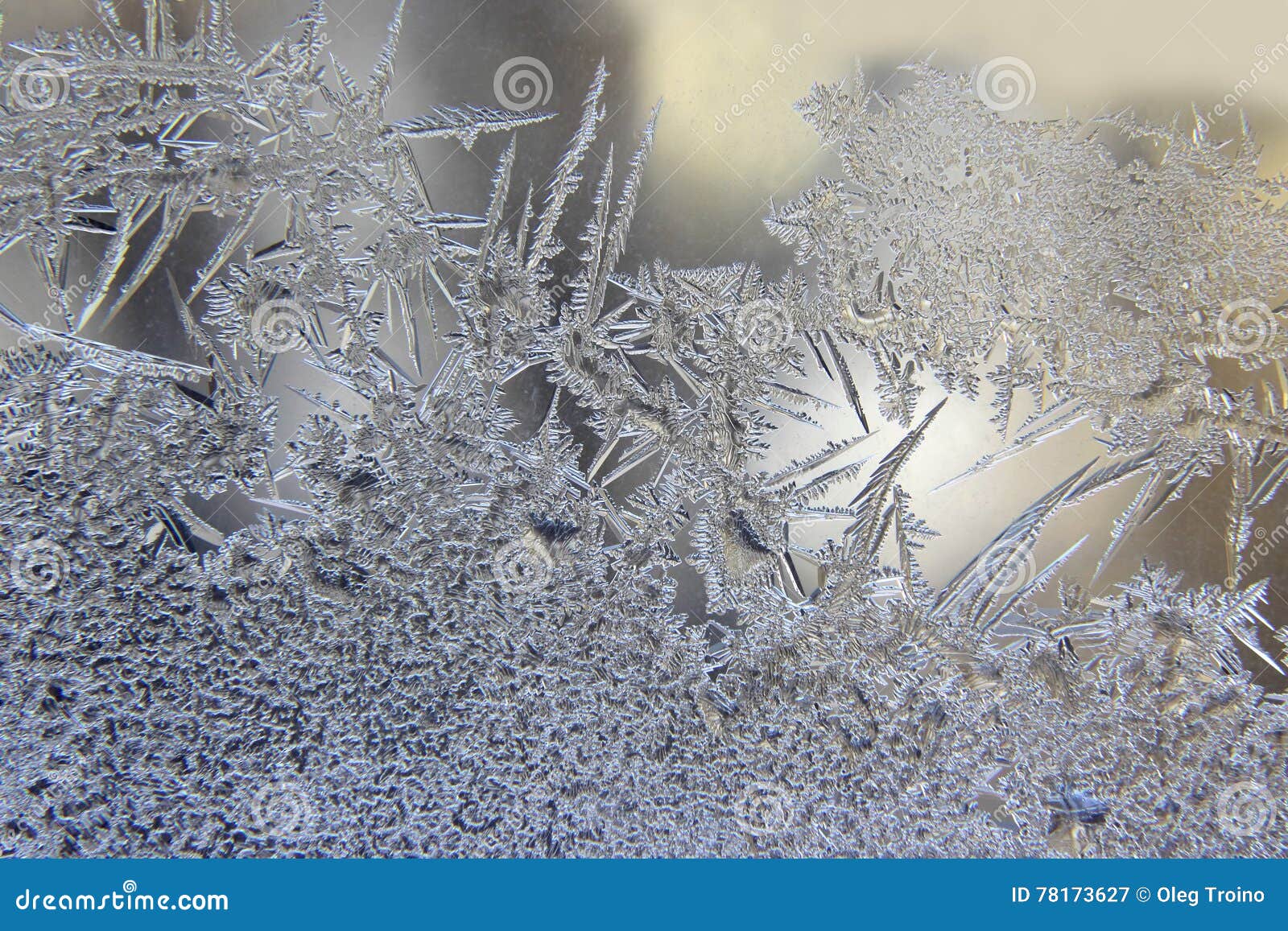 Variety of Frost Patterns on a Winter Window Stock Image - Image of ...