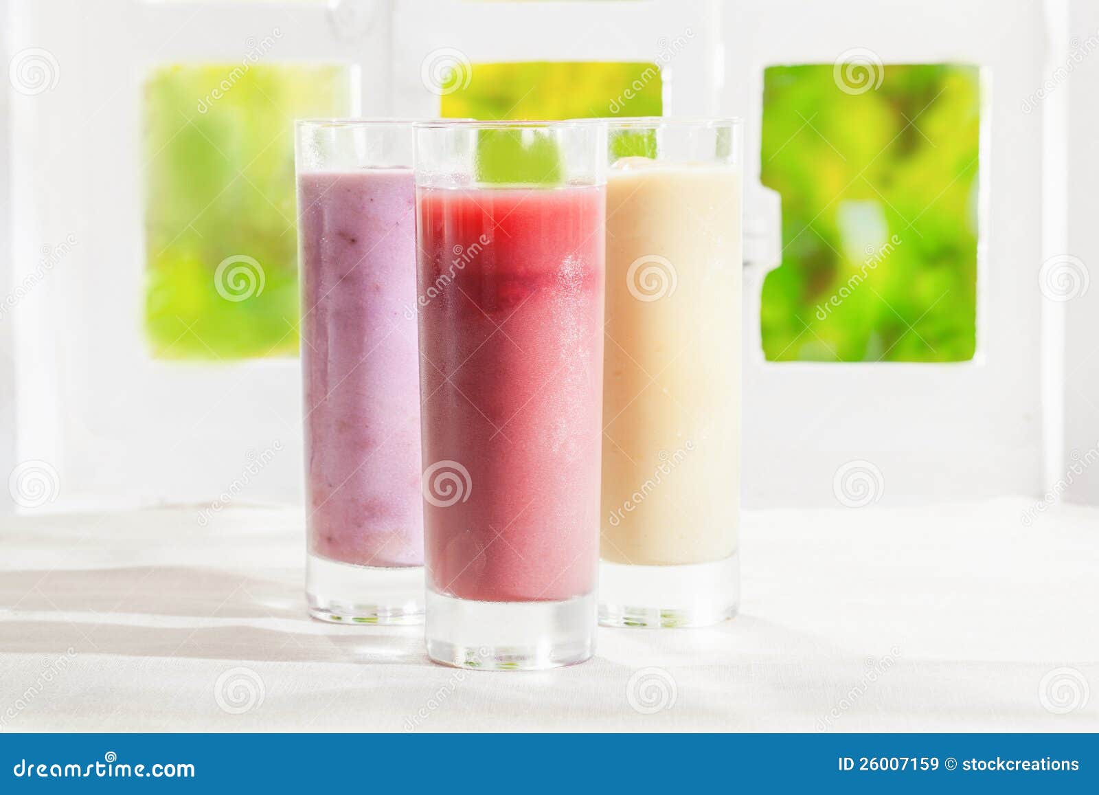 Variety of fruit smoothies stock image. Image of high - 26007159