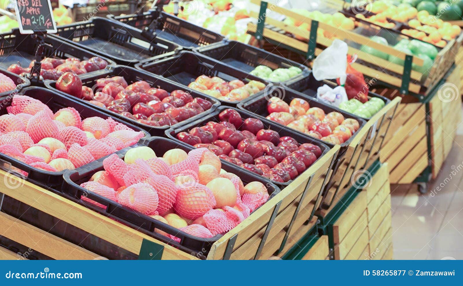 Variety of Fruits Display on Basket.selective Focus. Stock Image ...