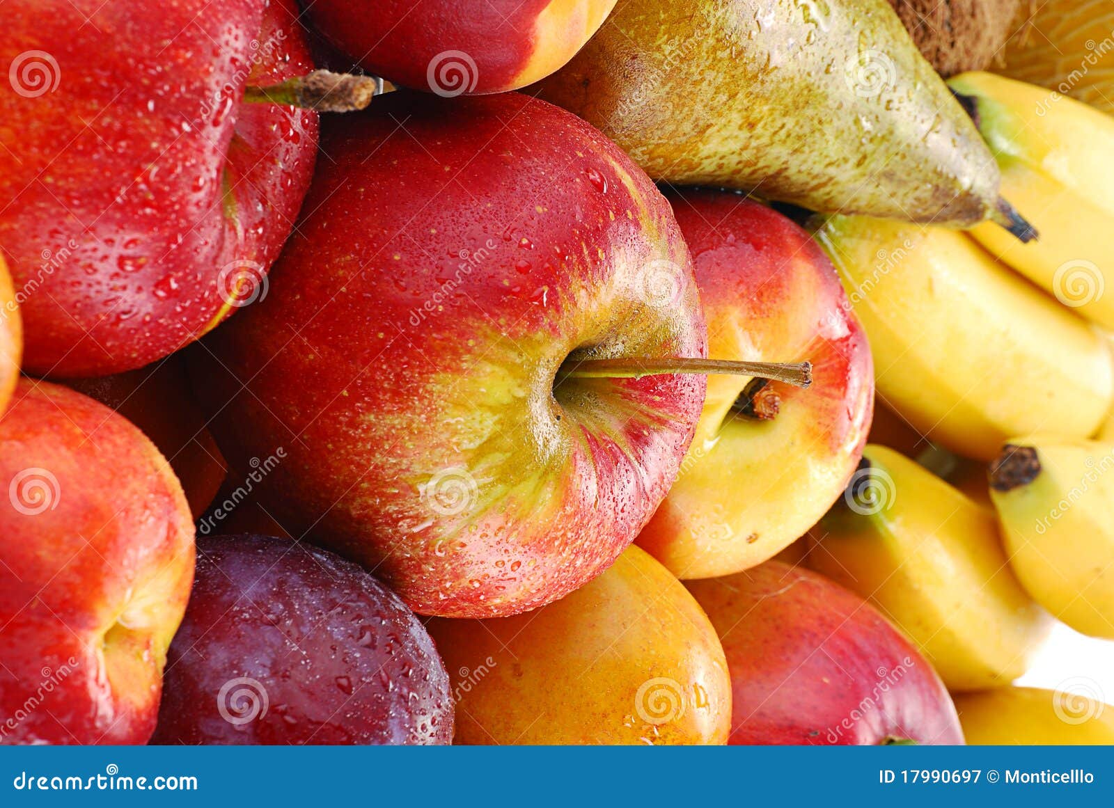 Variety of Fruits with Drops of Water Stock Image - Image of grocery ...