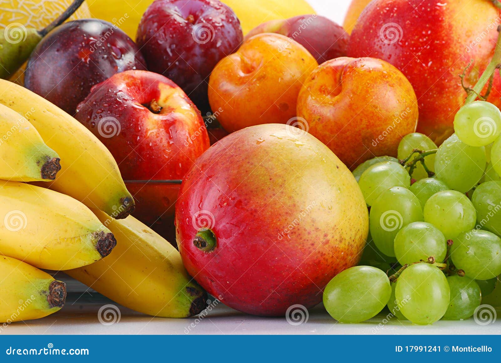 Variety of Fruits with Drops of Water Stock Image - Image of eating ...