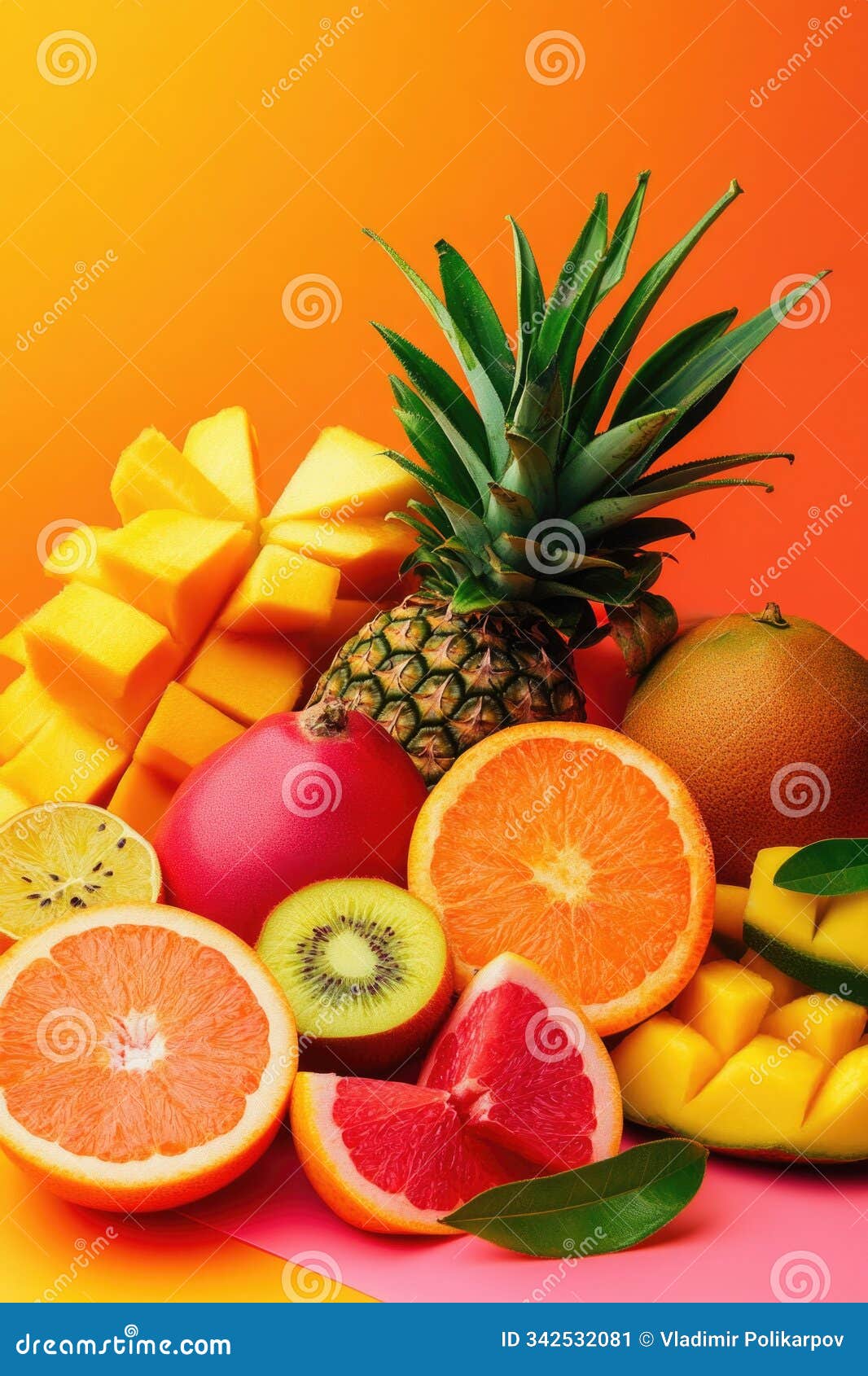 A Variety of Fruits Piled High on a Table Stock Image - Image of dinner ...