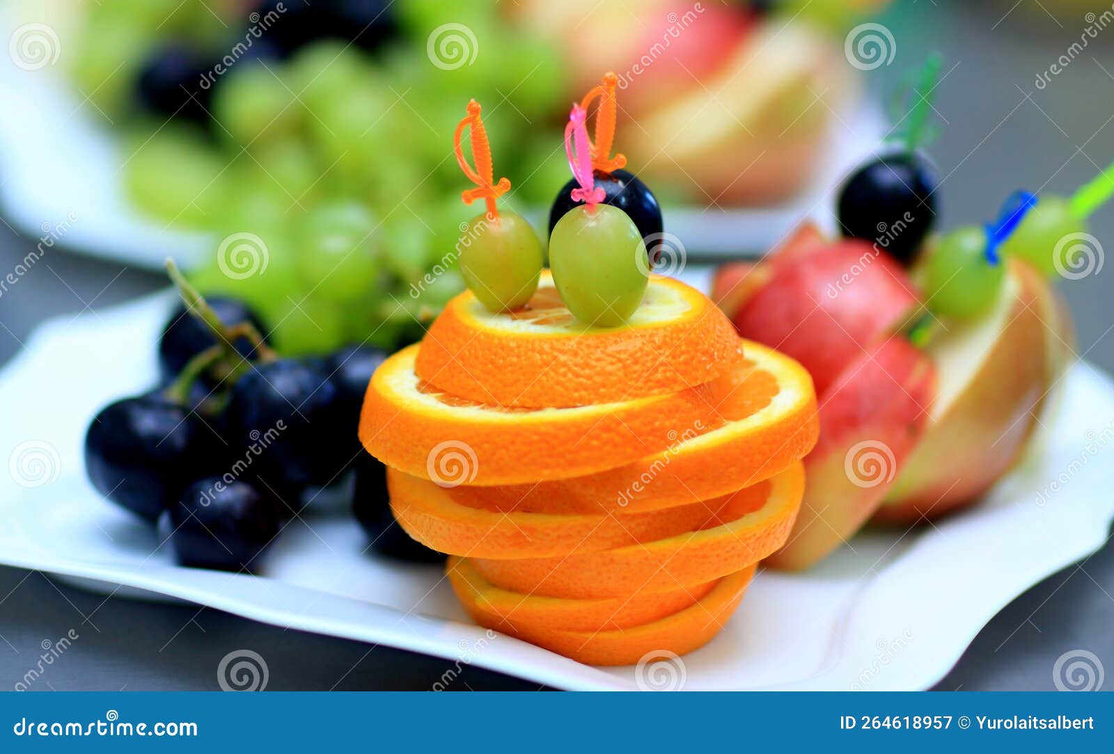 Variety of Fruits on the Table in the Restaurant Stock Image - Image of ...