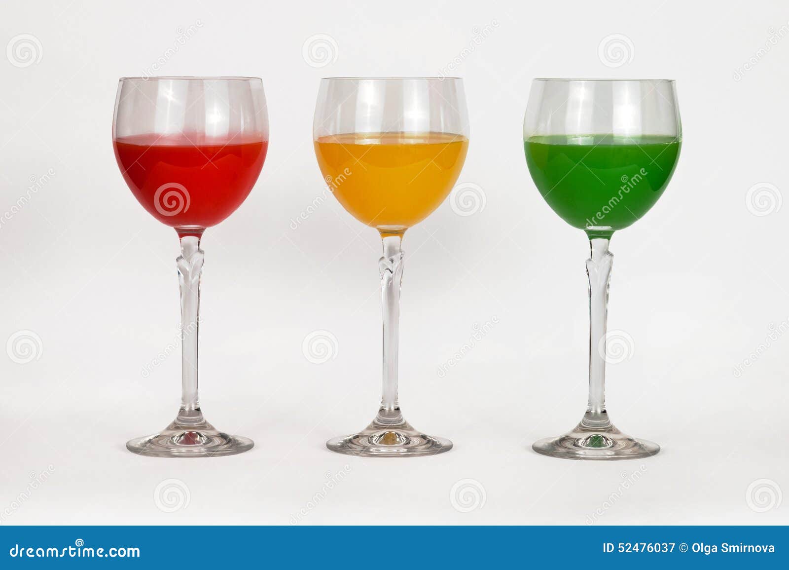 A Variety of Glasses with Colored Water Stock Image - Image of order ...