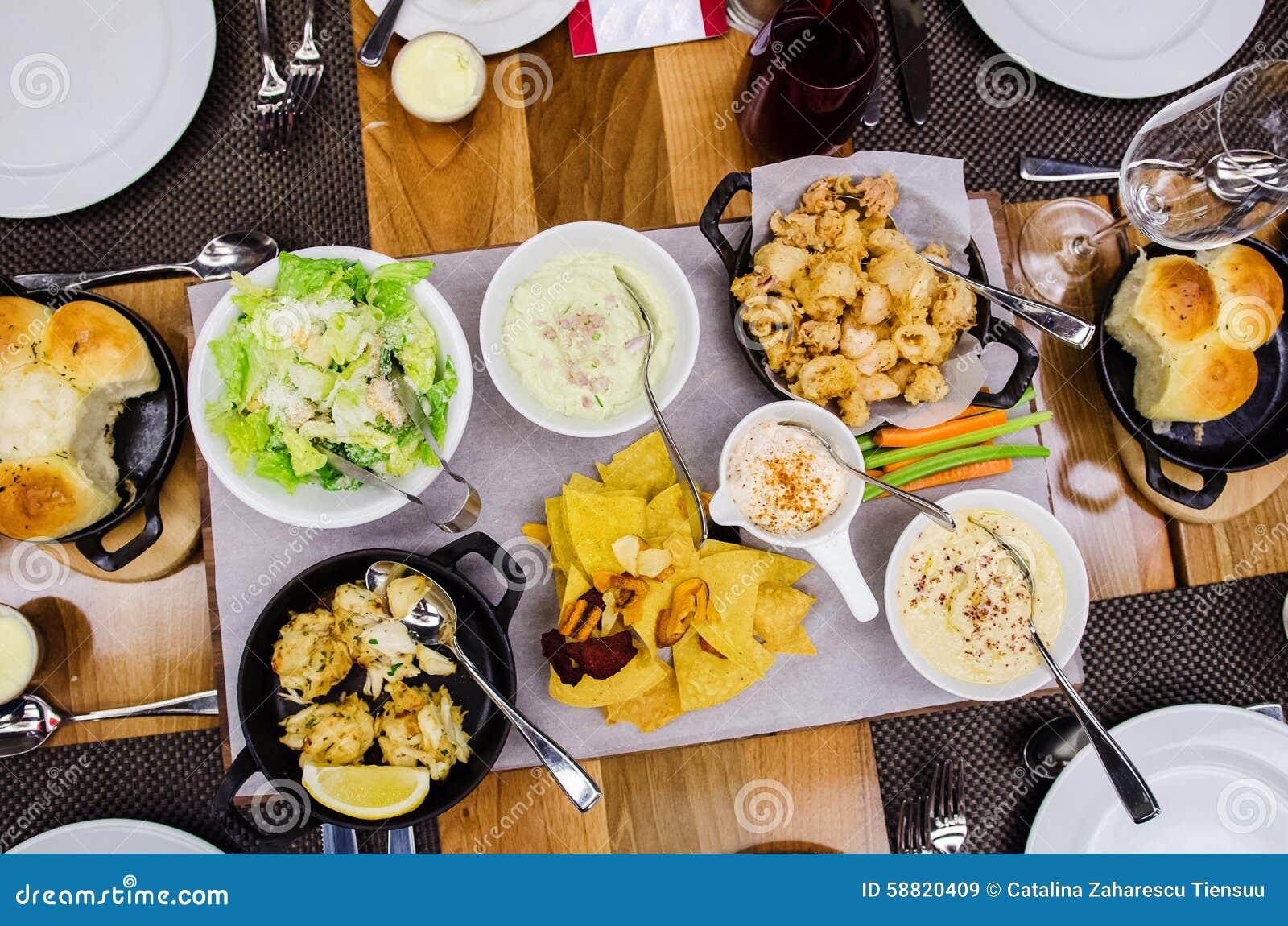 A Variety of Gourmet Dishes at Fancy Restaurant Stock Image - Image of ...