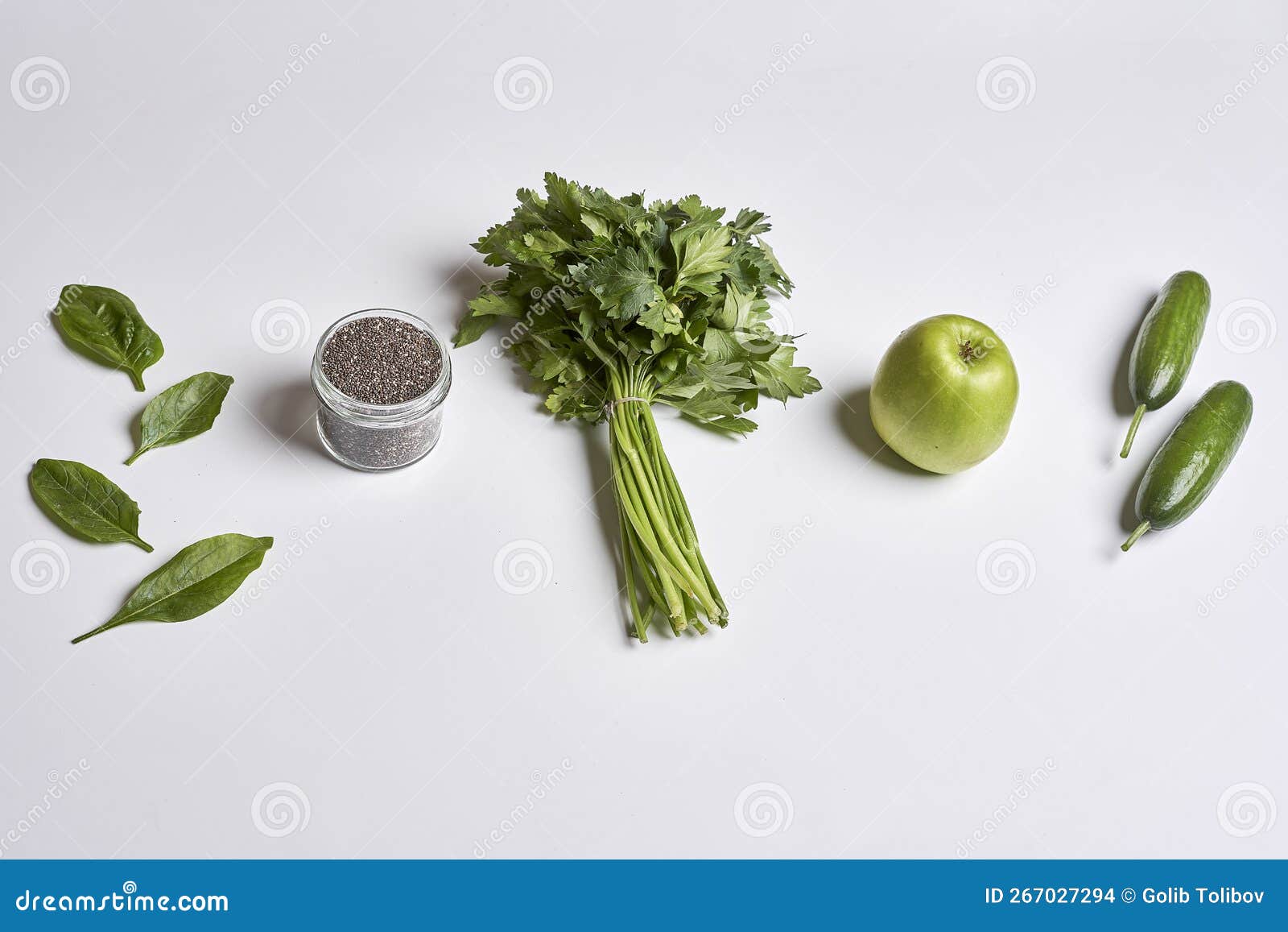 A Variety of Green Fruits and Vegetables on a Table Stock Photo - Image ...