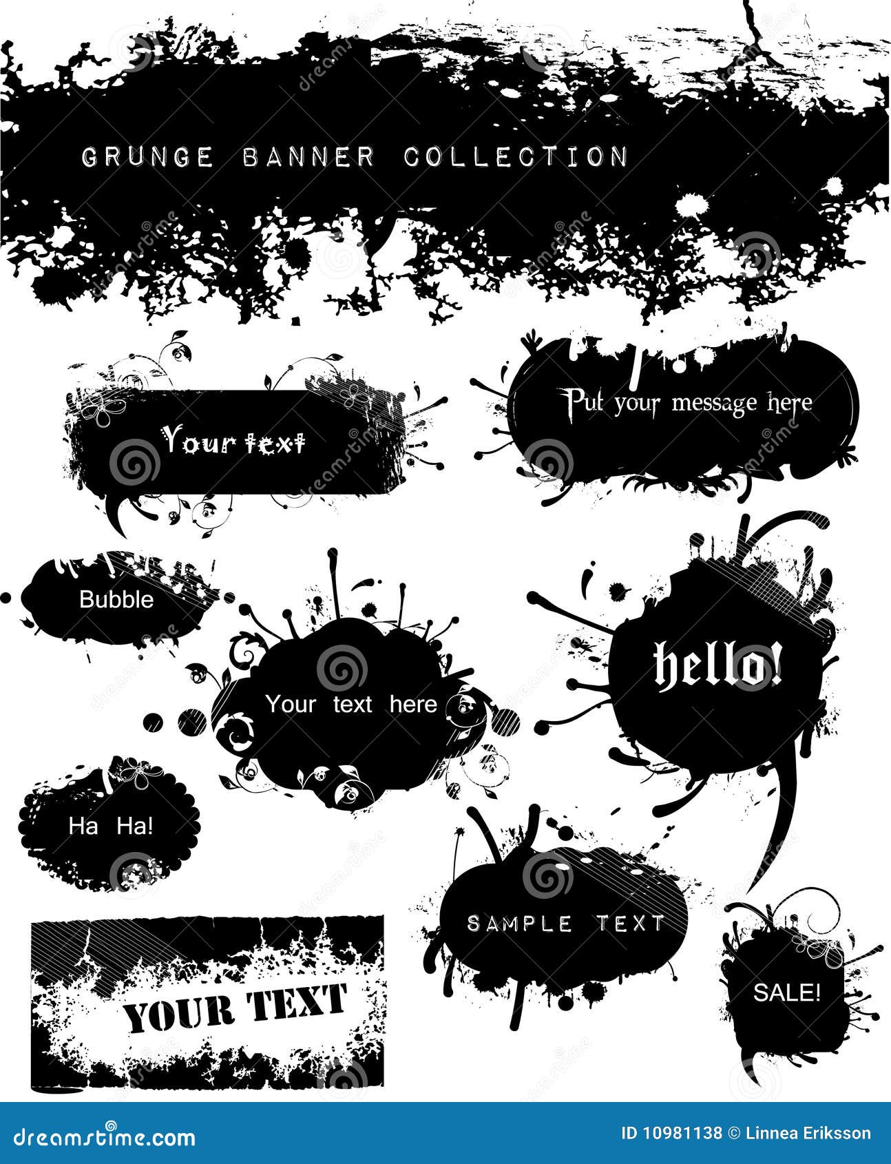 Variety of Grungy and Floral Banners Stock Vector - Illustration of ...