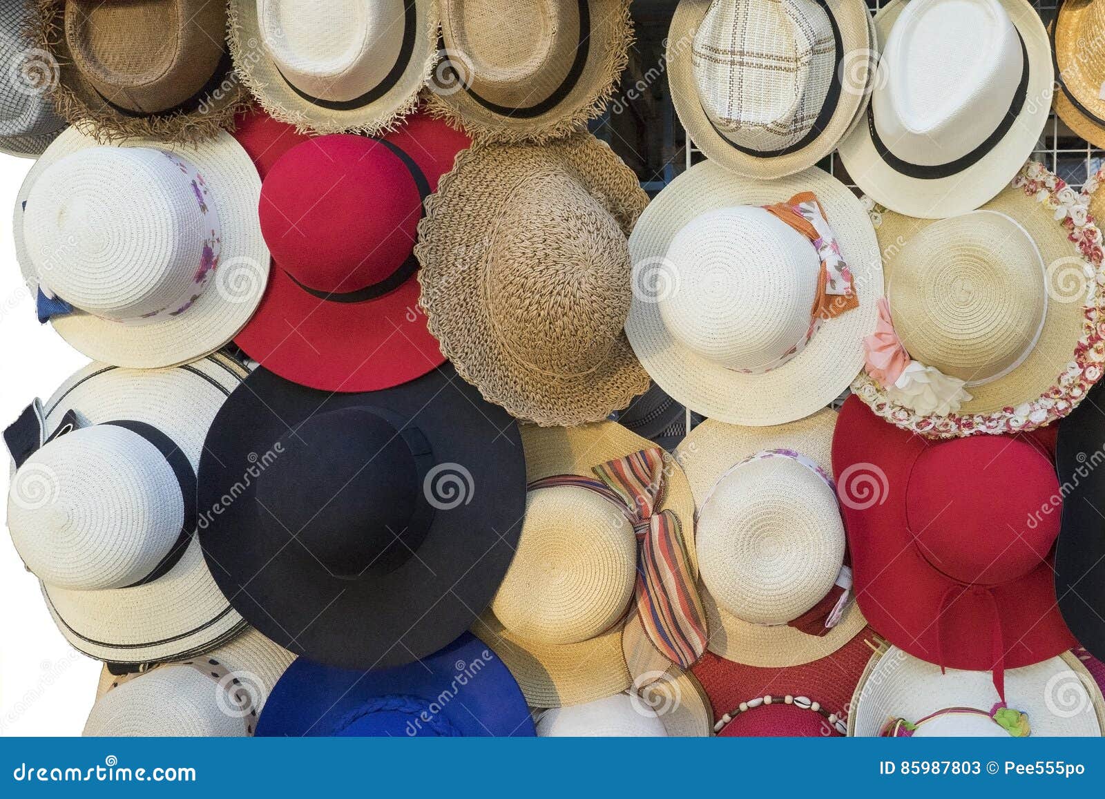 Variety of the hats stock image. Image of material, boutique - 85987803