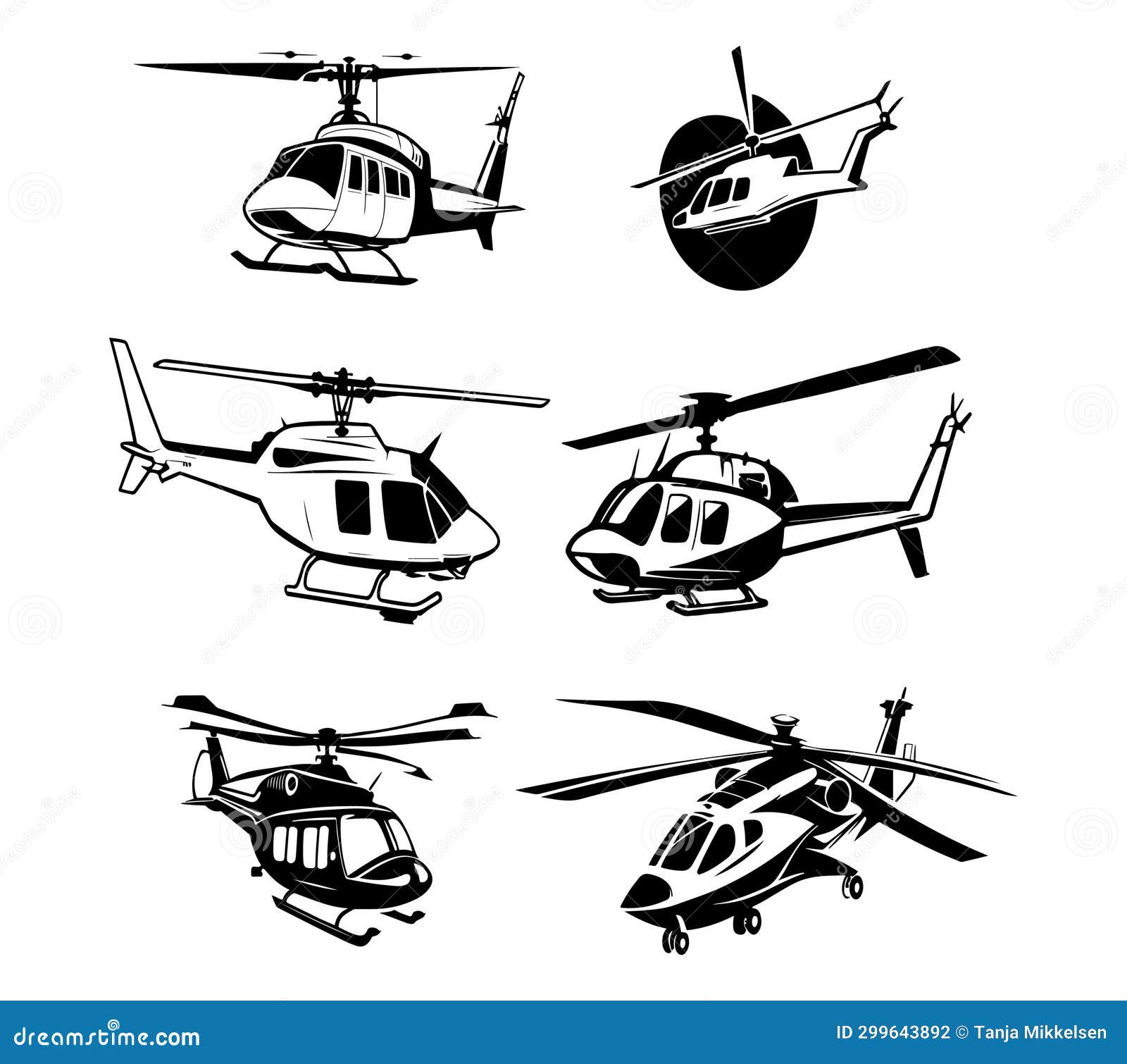 Set Of Helicopters In Different Colors Cartoon Vector | CartoonDealer ...