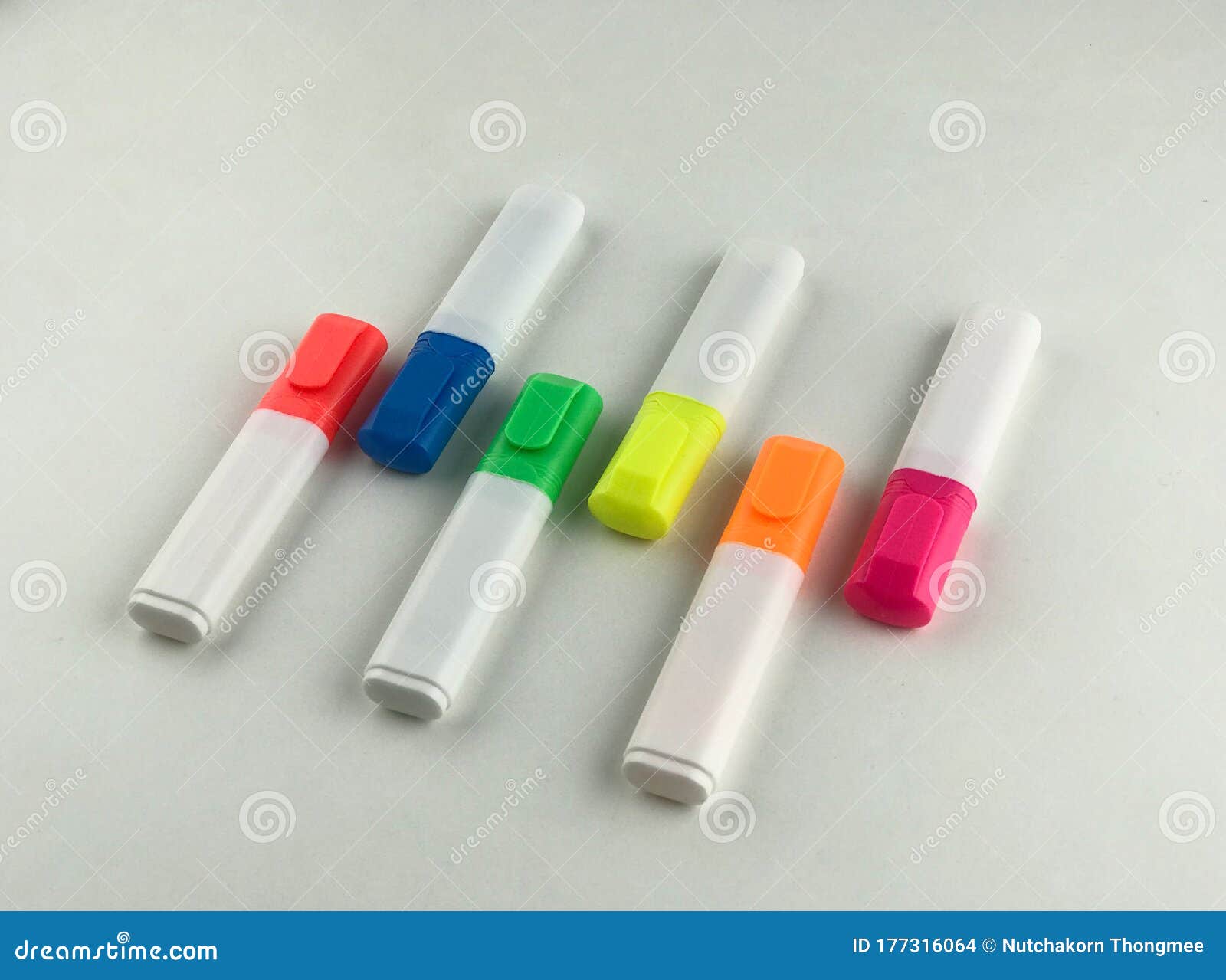 A Variety of Highlighter Pens on White Stock Photo - Image of pens ...