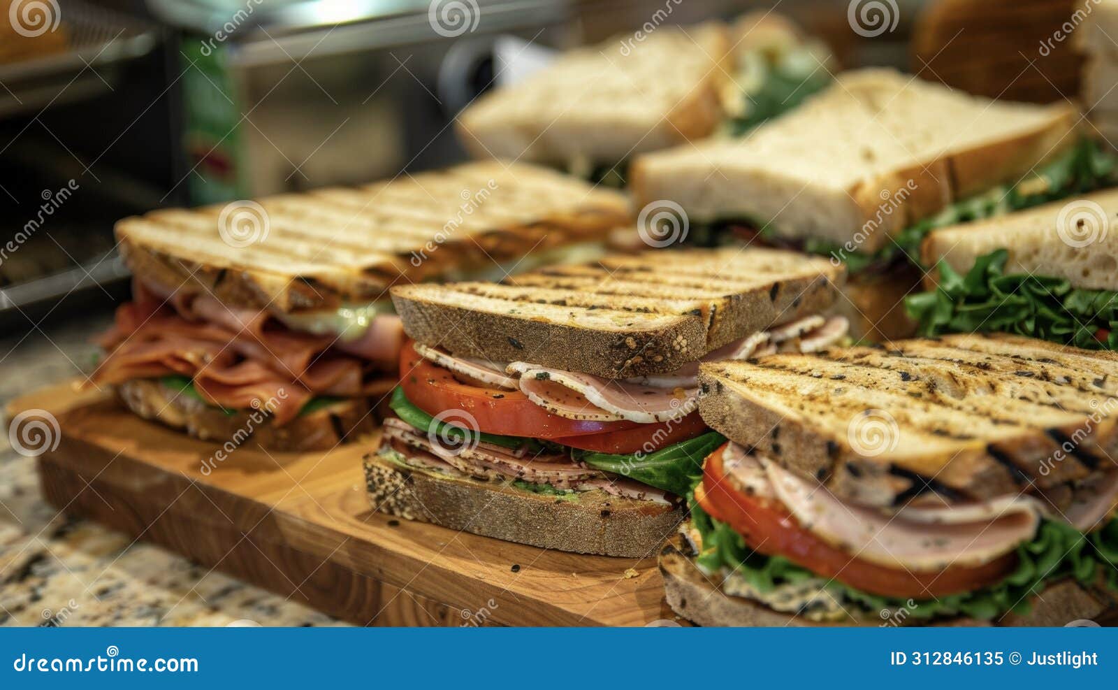 A Variety of Homemade Sandwiches Using Bread from a Local Bakery Stock ...