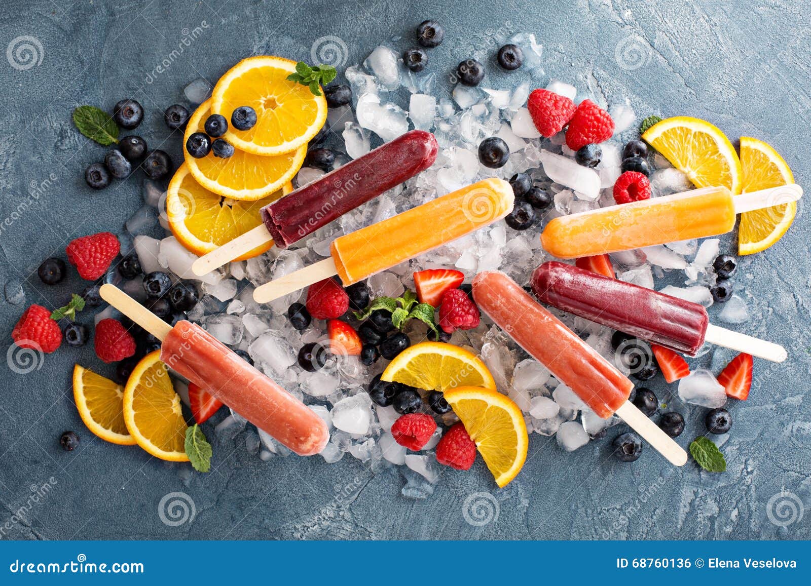 Variety of Ice Popsicles with Fruits Stock Photo - Image of juice ...