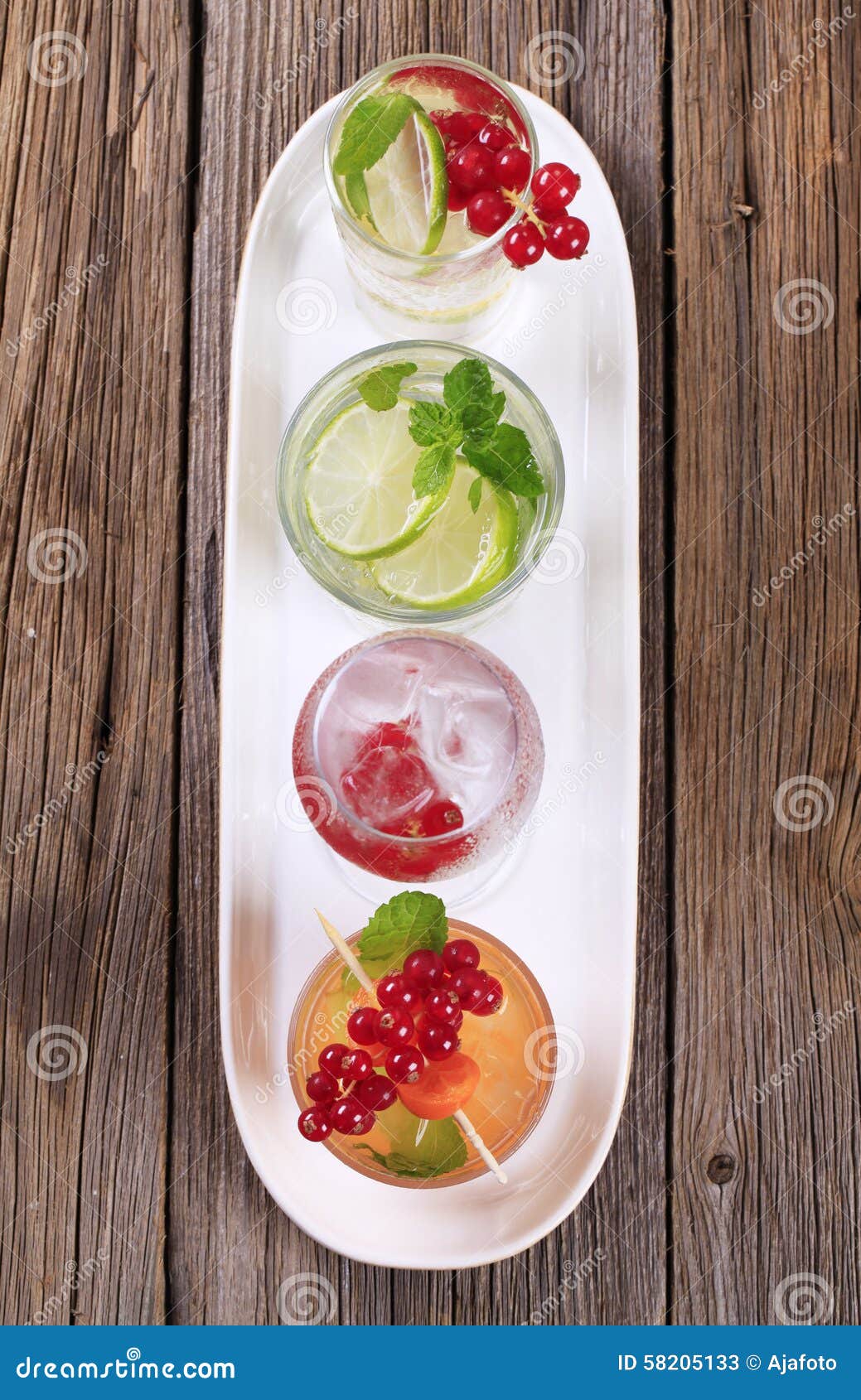 Variety of iced drinks stock image. Image of alcoholic - 58205133