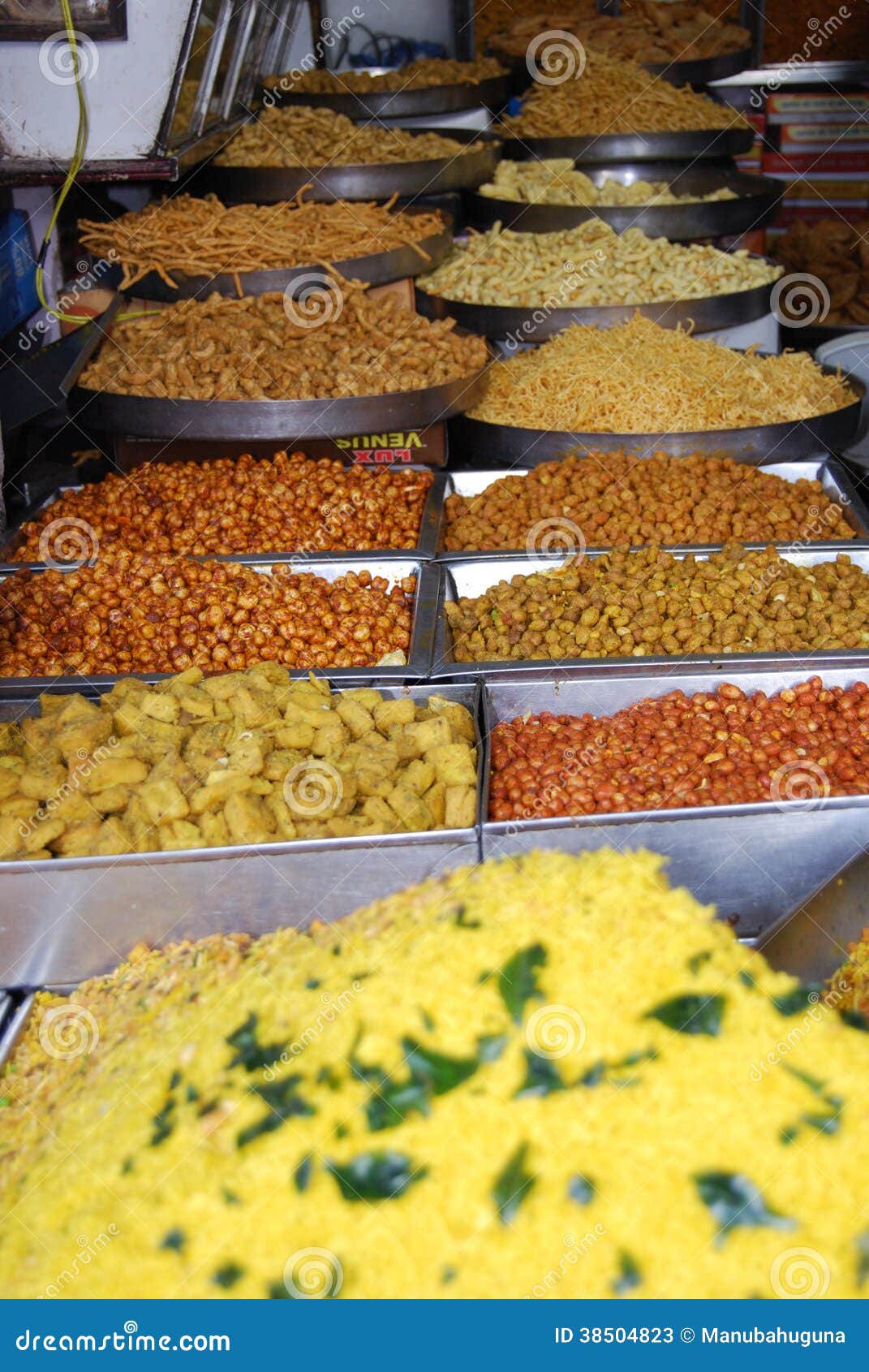 Variety of Indian Snacks on Street Stock Image - Image of street, north ...