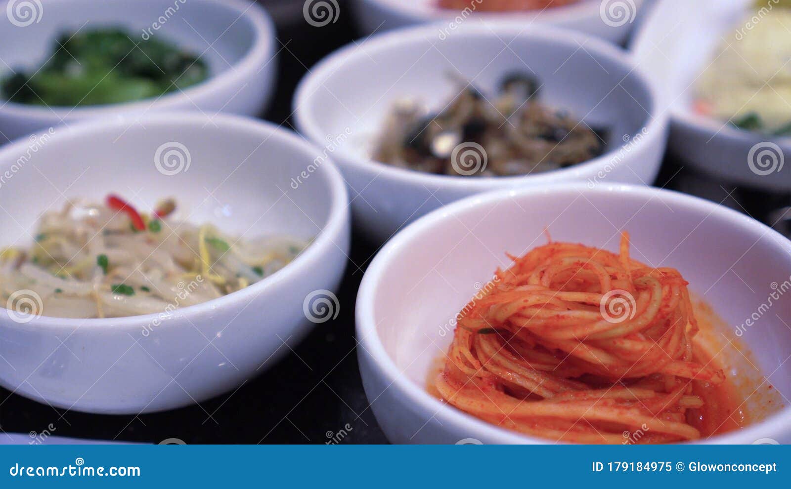 Variety of Korean Small Side Dishes Full Table Bbq Meal Stock Image ...