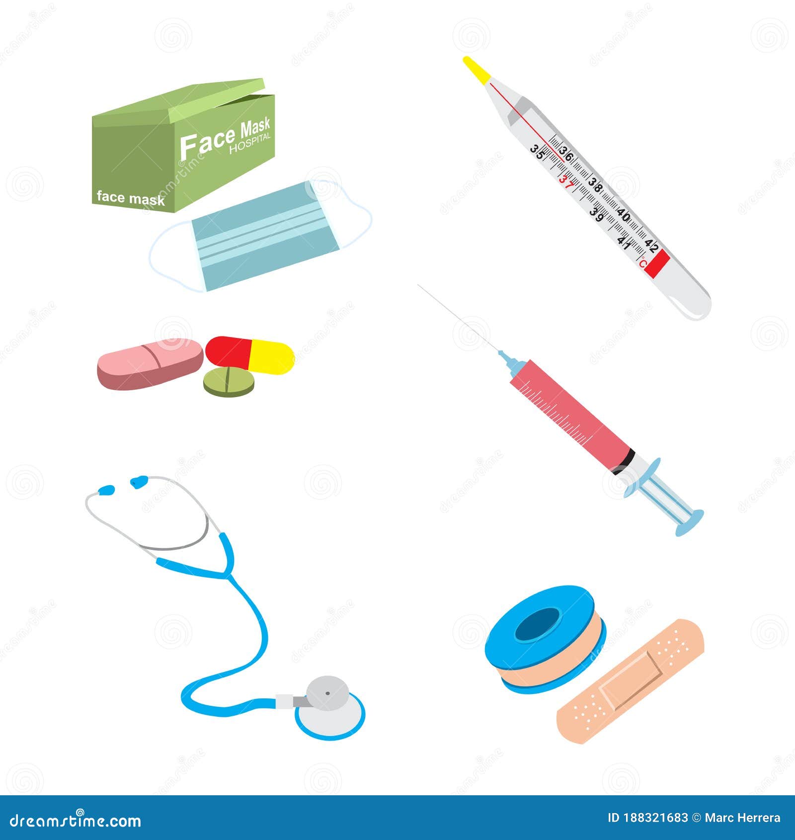 Variety of Medical Elements Set Stock Vector - Illustration of doctor ...