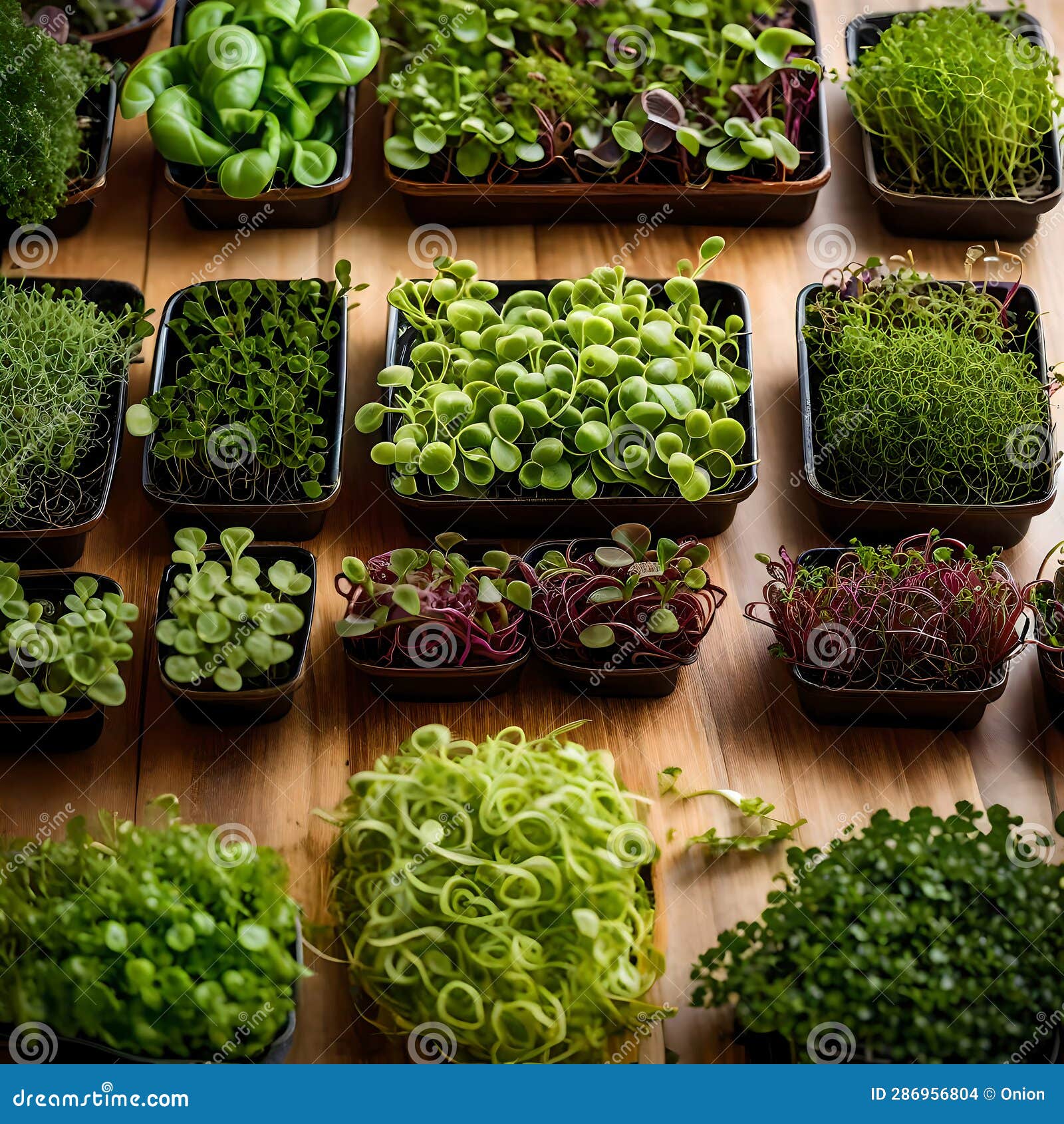 Micro Greens Sprouts Food Cartoon Set, Baby Microgreens | CartoonDealer ...