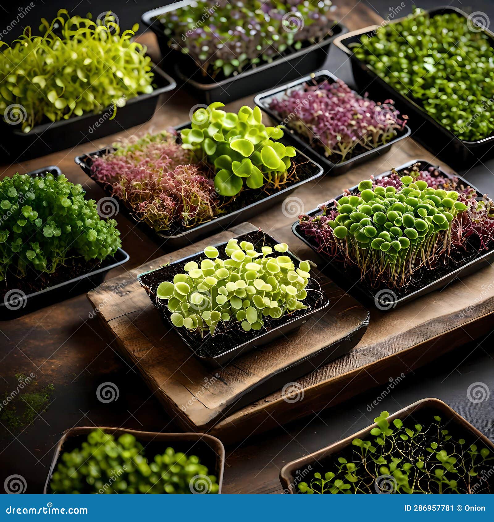 Variety of Micro Greens - Ai Generated Image Stock Illustration ...