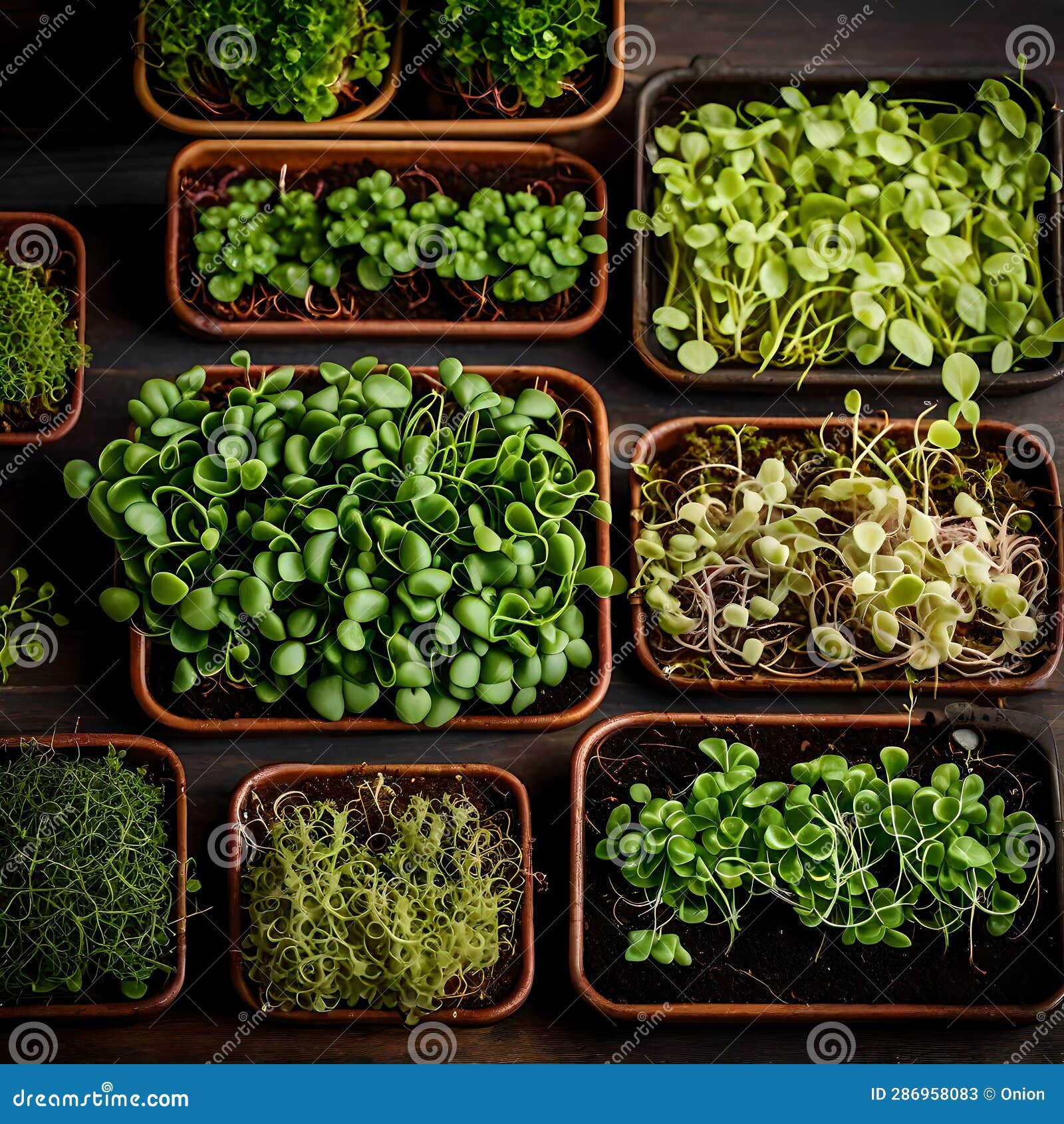 Variety of Micro Greens - Ai Generated Image Stock Illustration ...