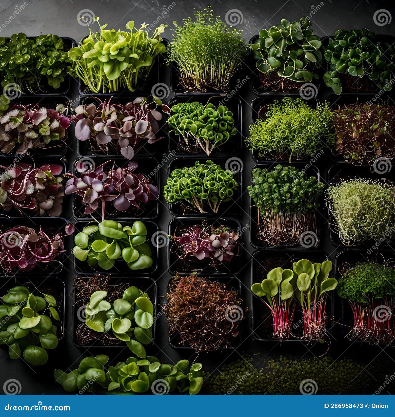 Variety of Micro Greens - Ai Generated Image Stock Illustration ...