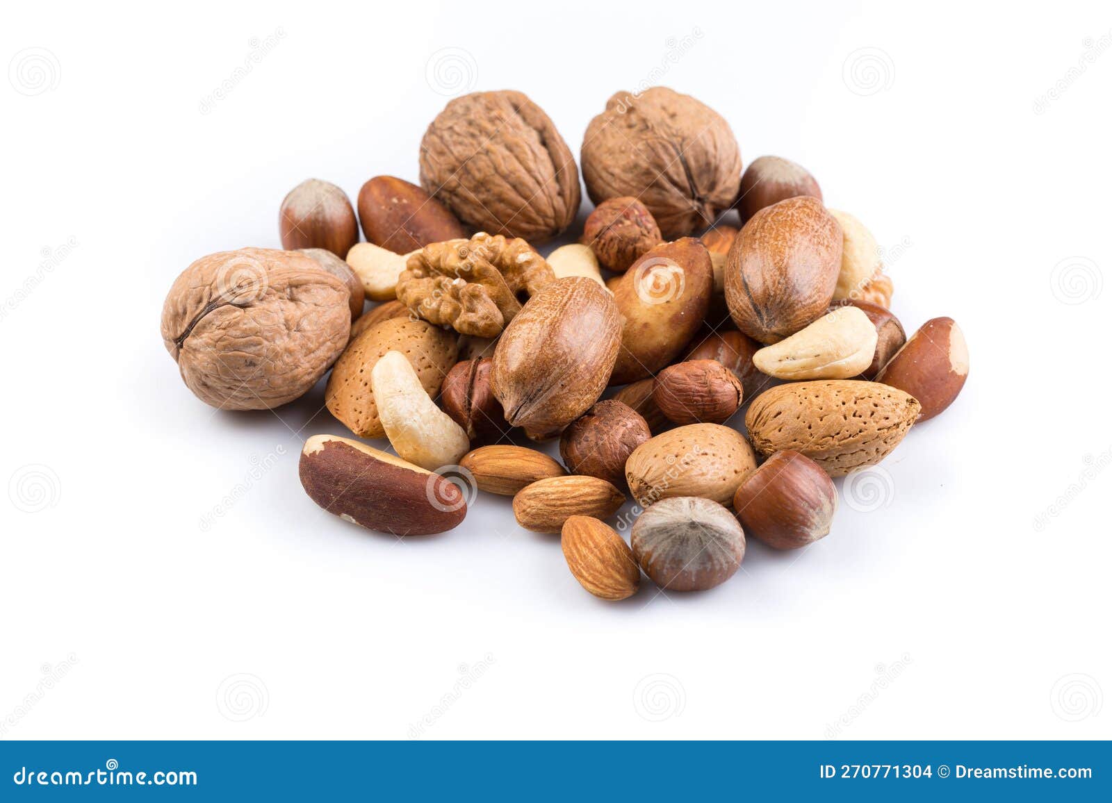Variety of Mixed Nuts stock photo. Image of almond, healthy - 270771304