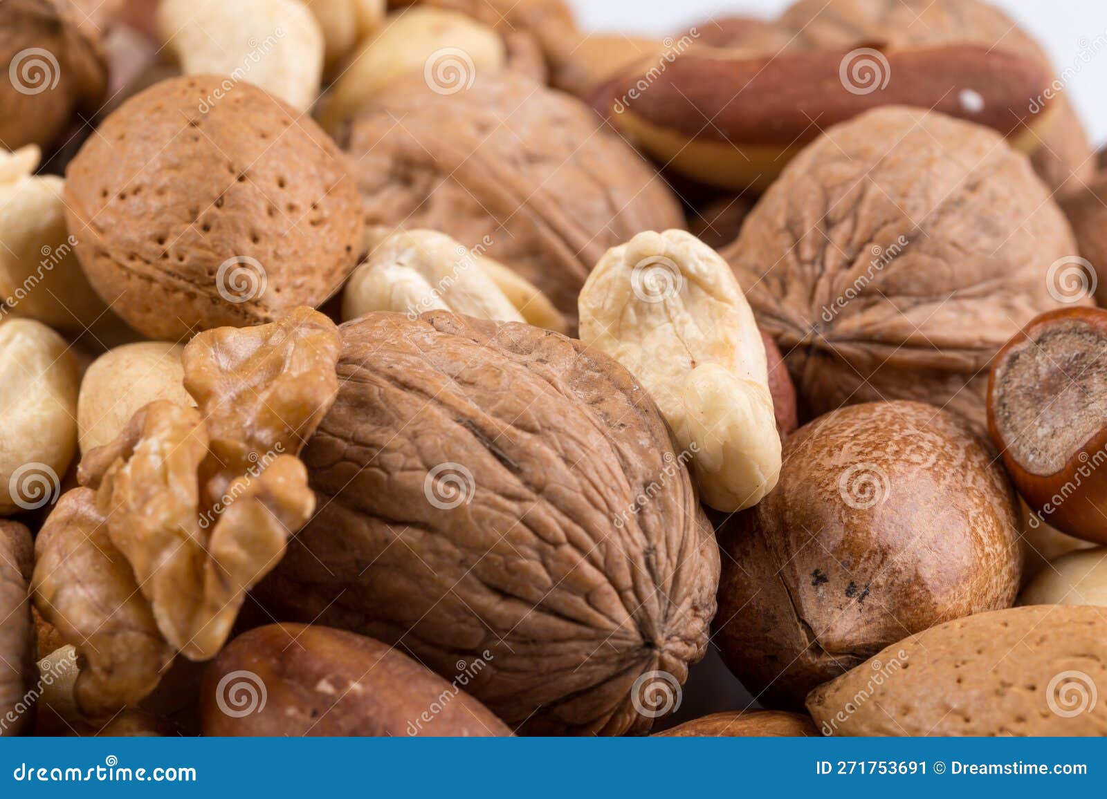 Variety of Mixed Nuts stock image. Image of snack, healthy - 271753691