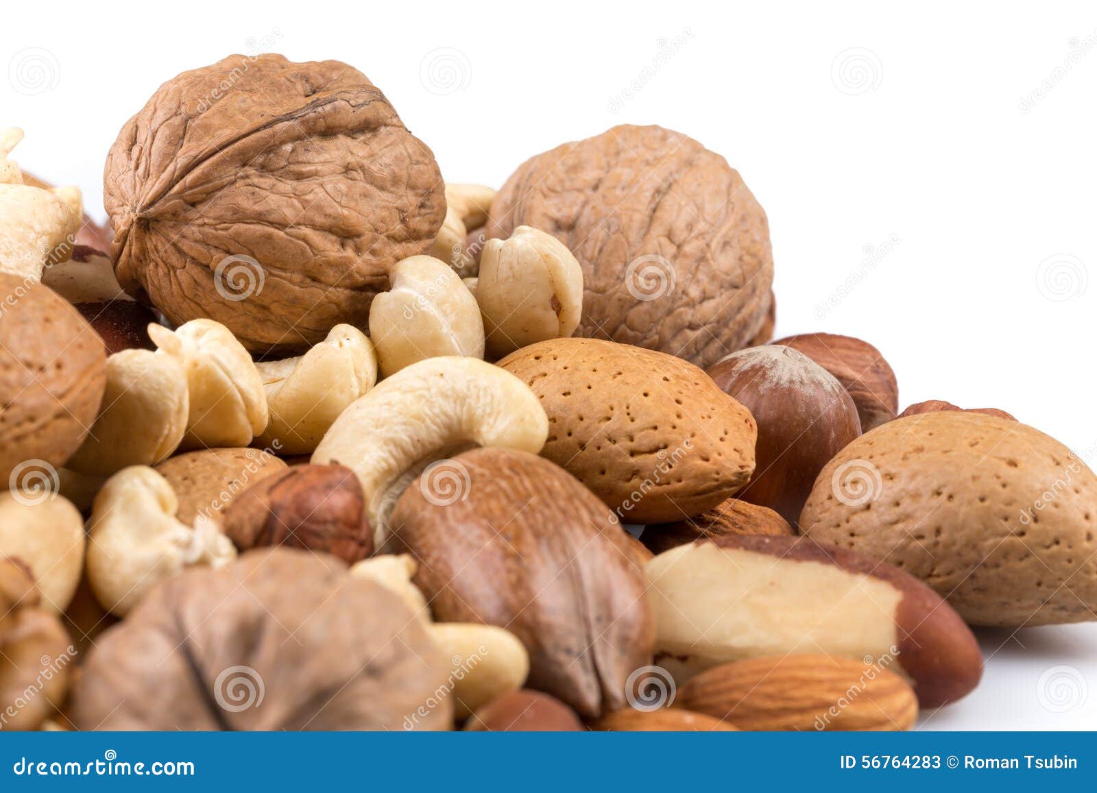 Variety of Mixed Nuts stock image. Image of macro, objects - 56764283