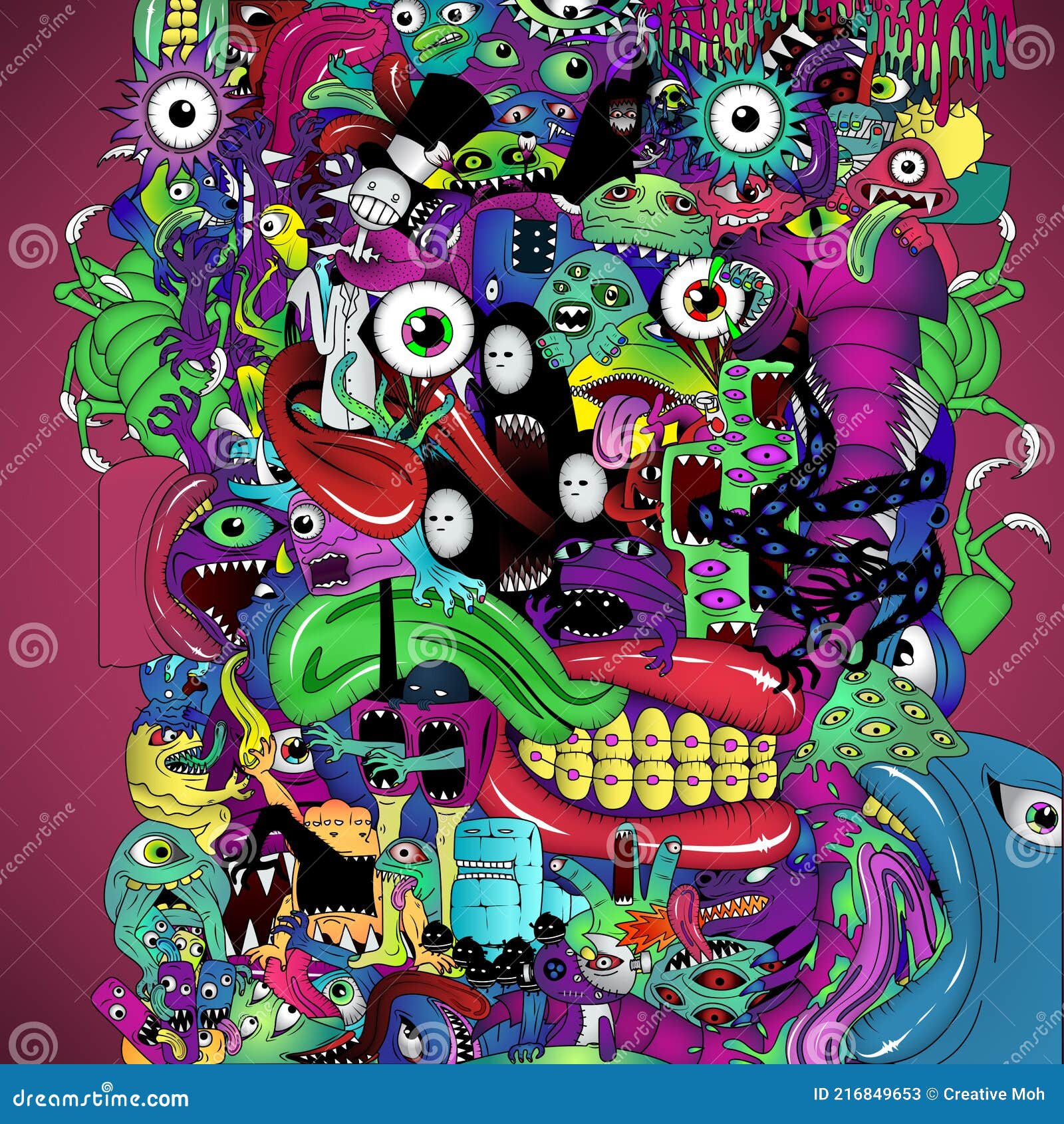 A Variety of Monsters Get Together for a Party Stock Illustration ... A Variety of Monsters Get Together for a Party Stock Illustration ...
